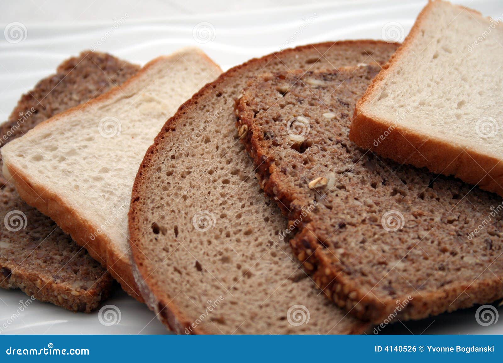 Bread slices stock photo. Image of slices, five, kind - 4140526