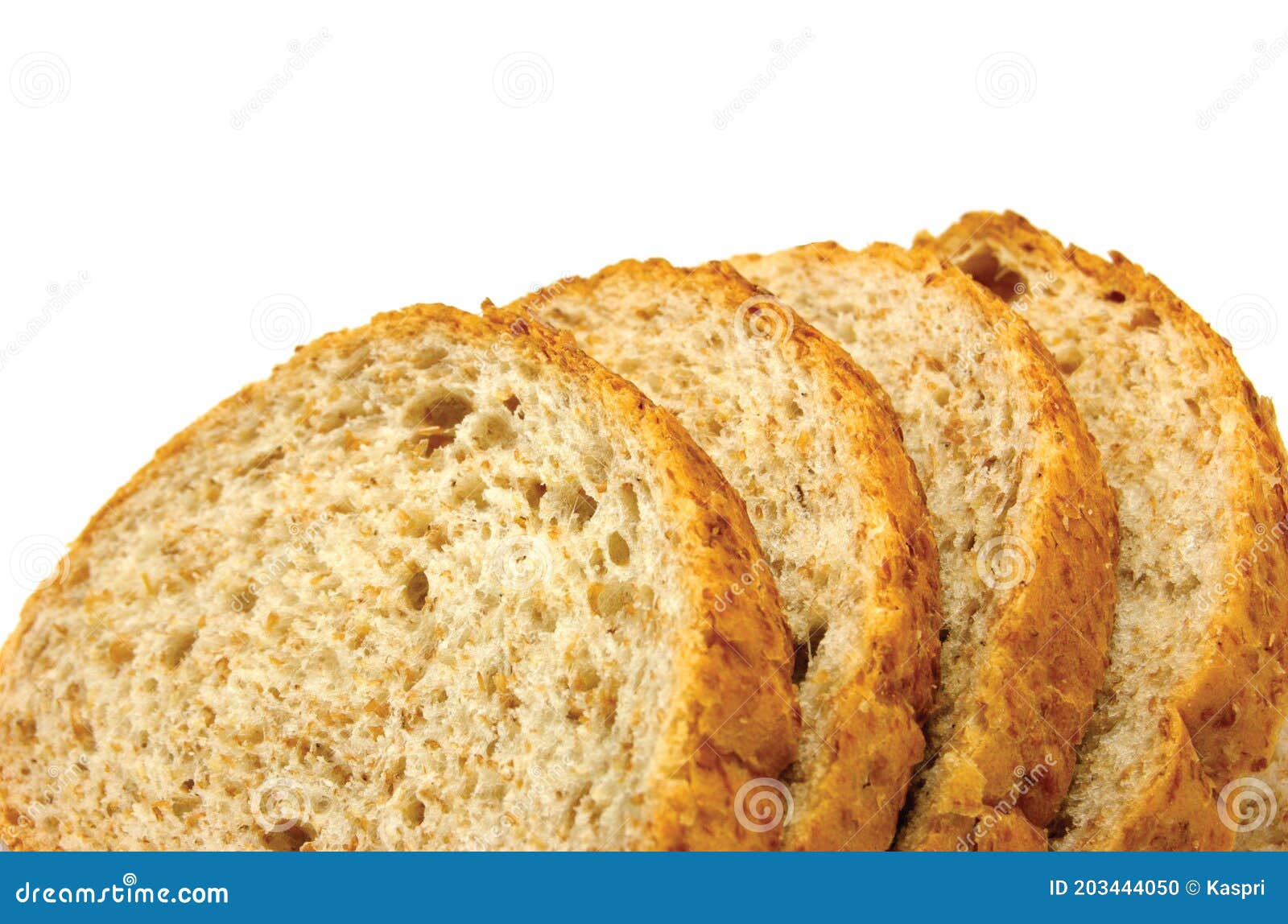 Bread Slices Stack, Sliced Stacked Full Grain Bakery Closeup, Isolated ...