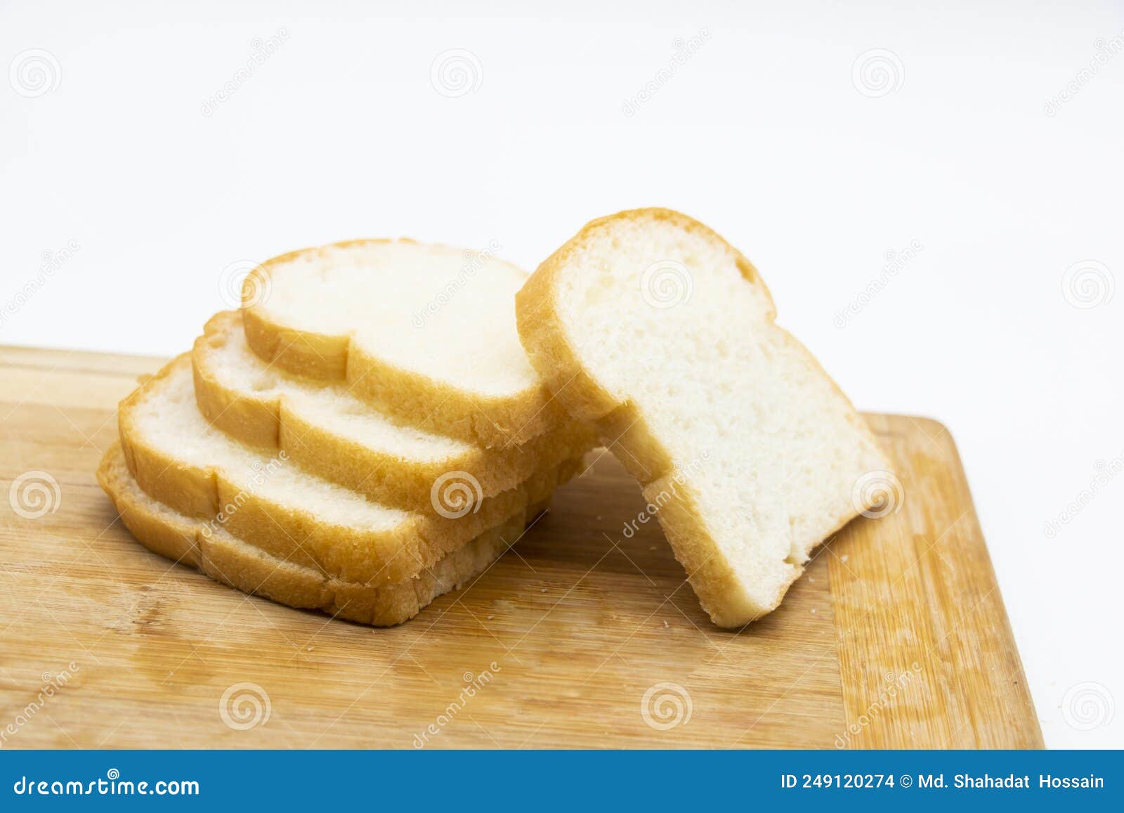 Bread Slices Isolated on White Background, Breakfast Food Stock Photo ...