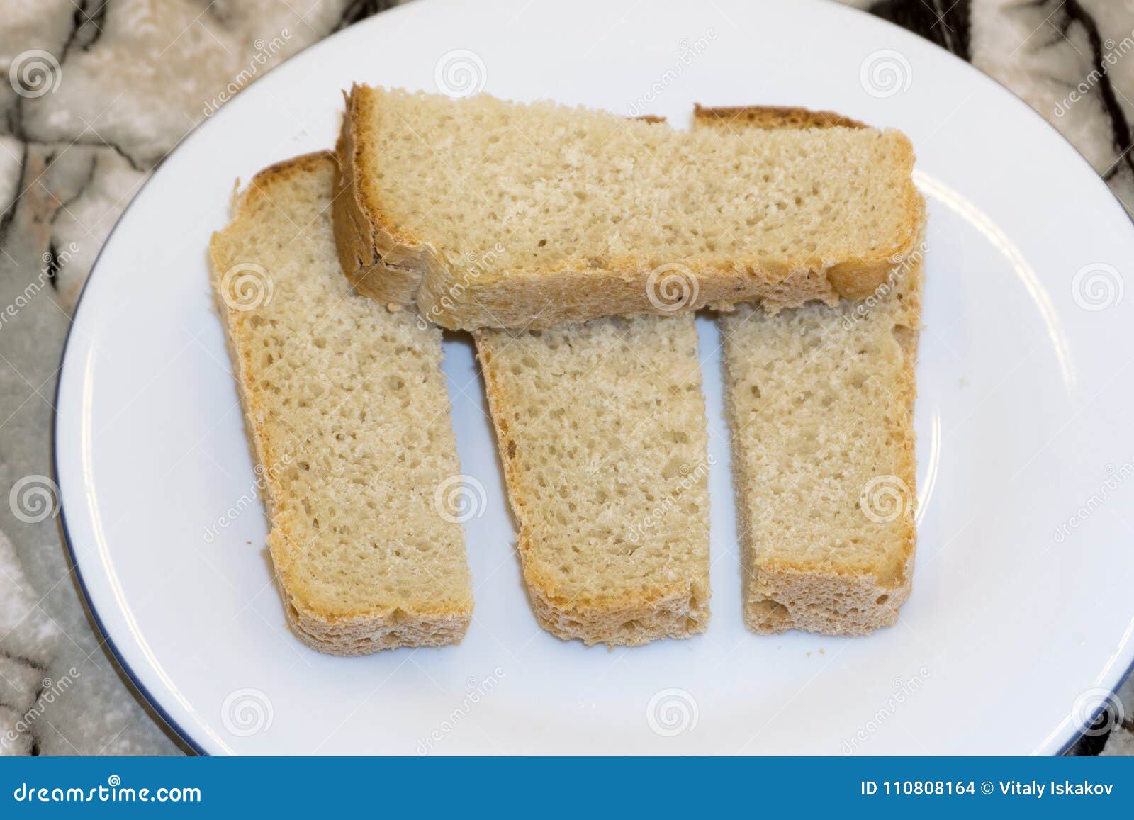 Bread Slices Isolated on White Rectangular Refreshment Rye, Stock Photo ...