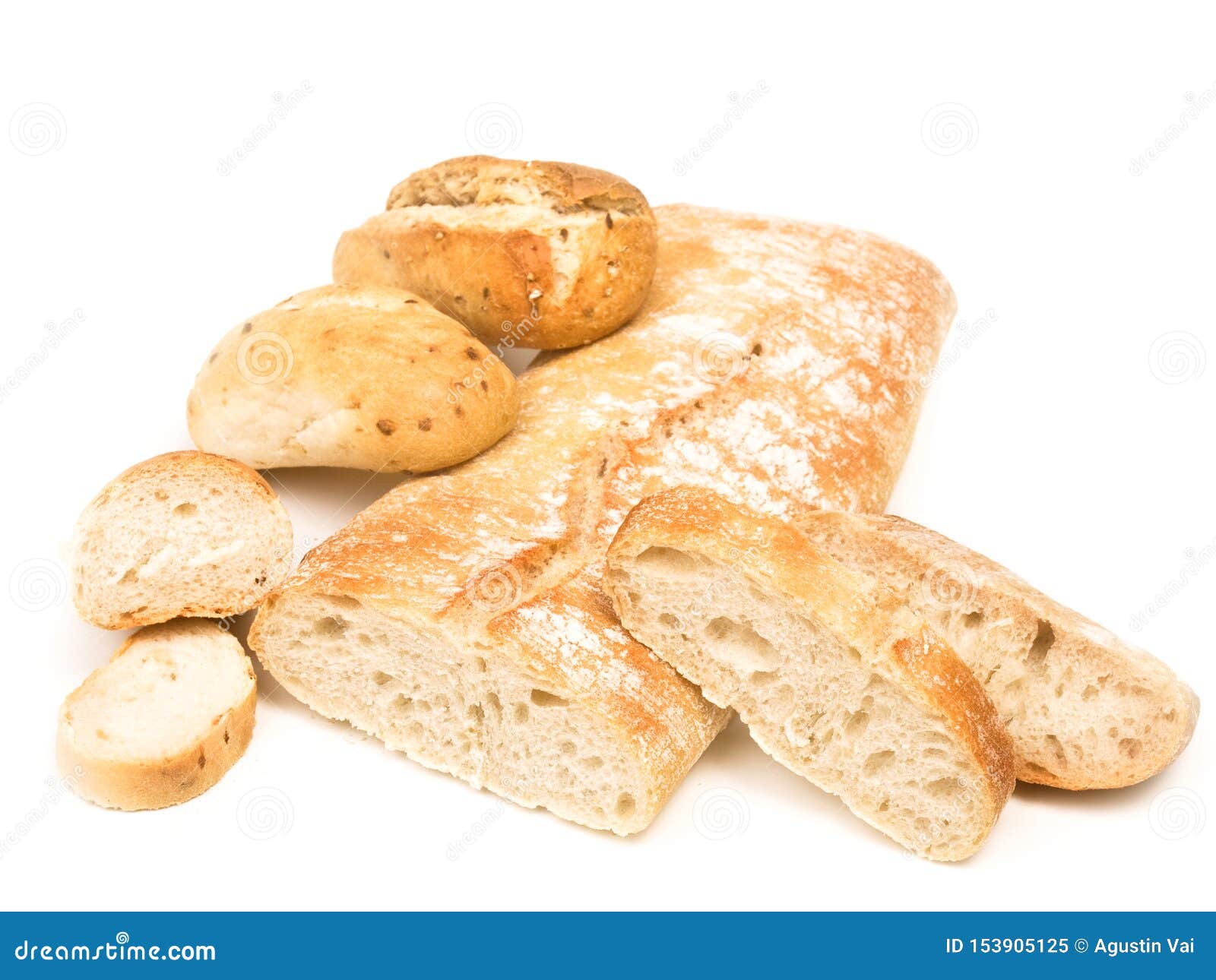 Bread Slices and a Loaf of Bread Stock Image - Image of cream, table ...