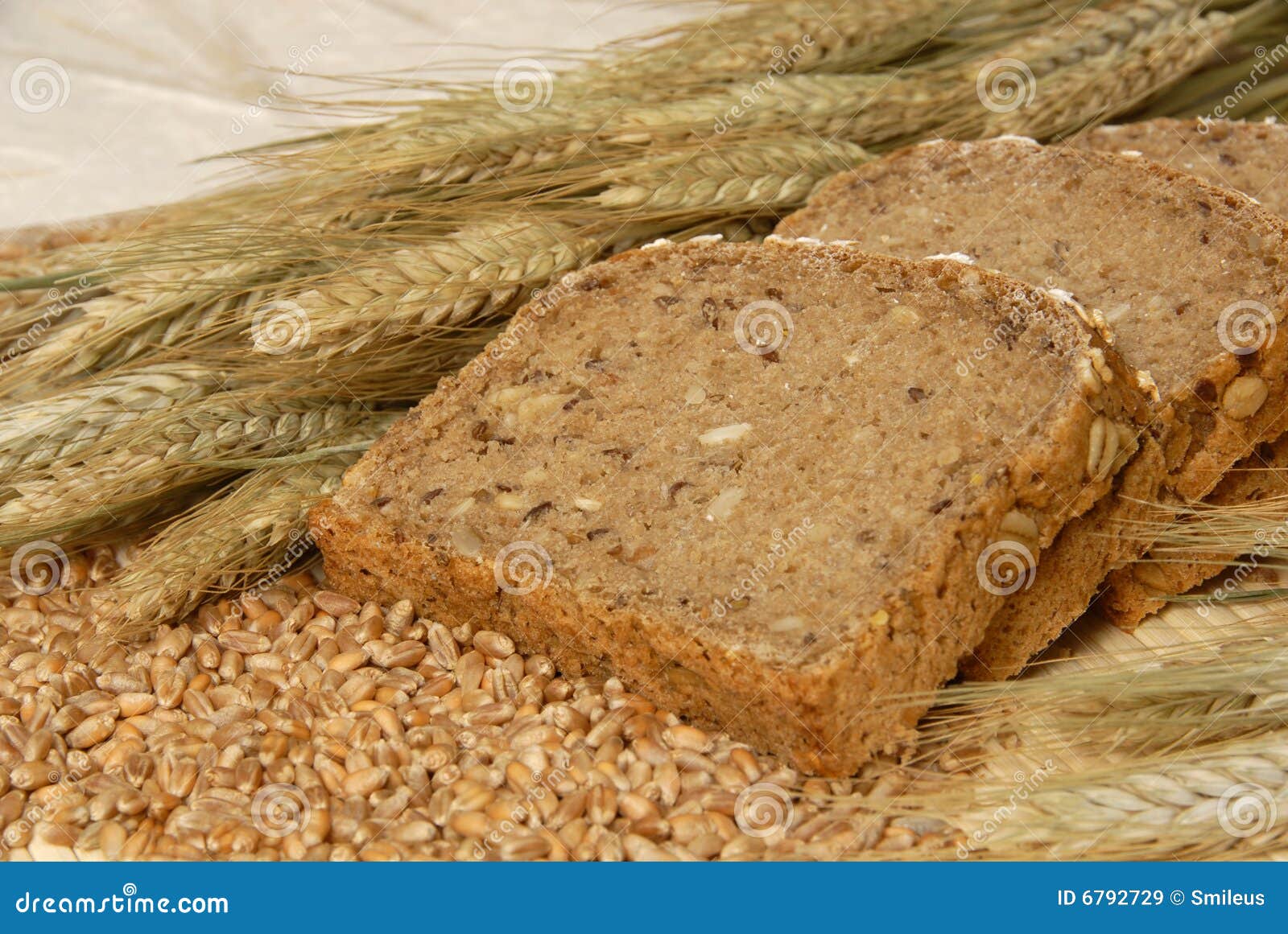 Bread Slices and Natural Cereals Stock Image - Image of breakfast ...