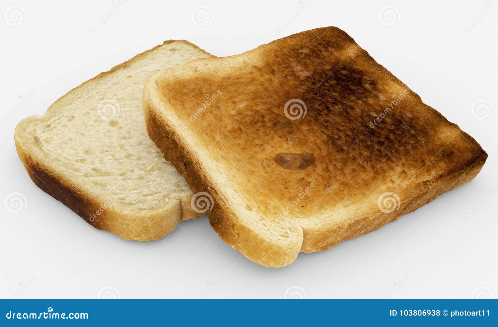 Bread Slices - Toast Pair - on White Stock Photo - Image of lunch ...