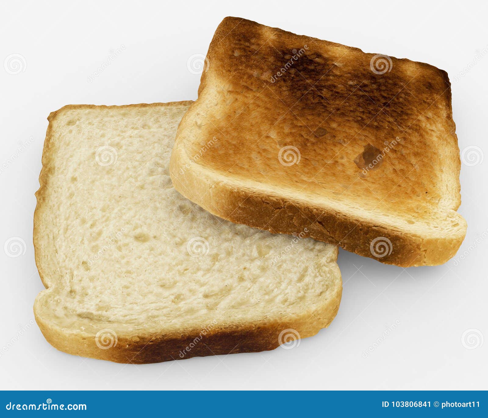 Bread Slices - Toast Pair - on White Stock Image - Image of pair ...