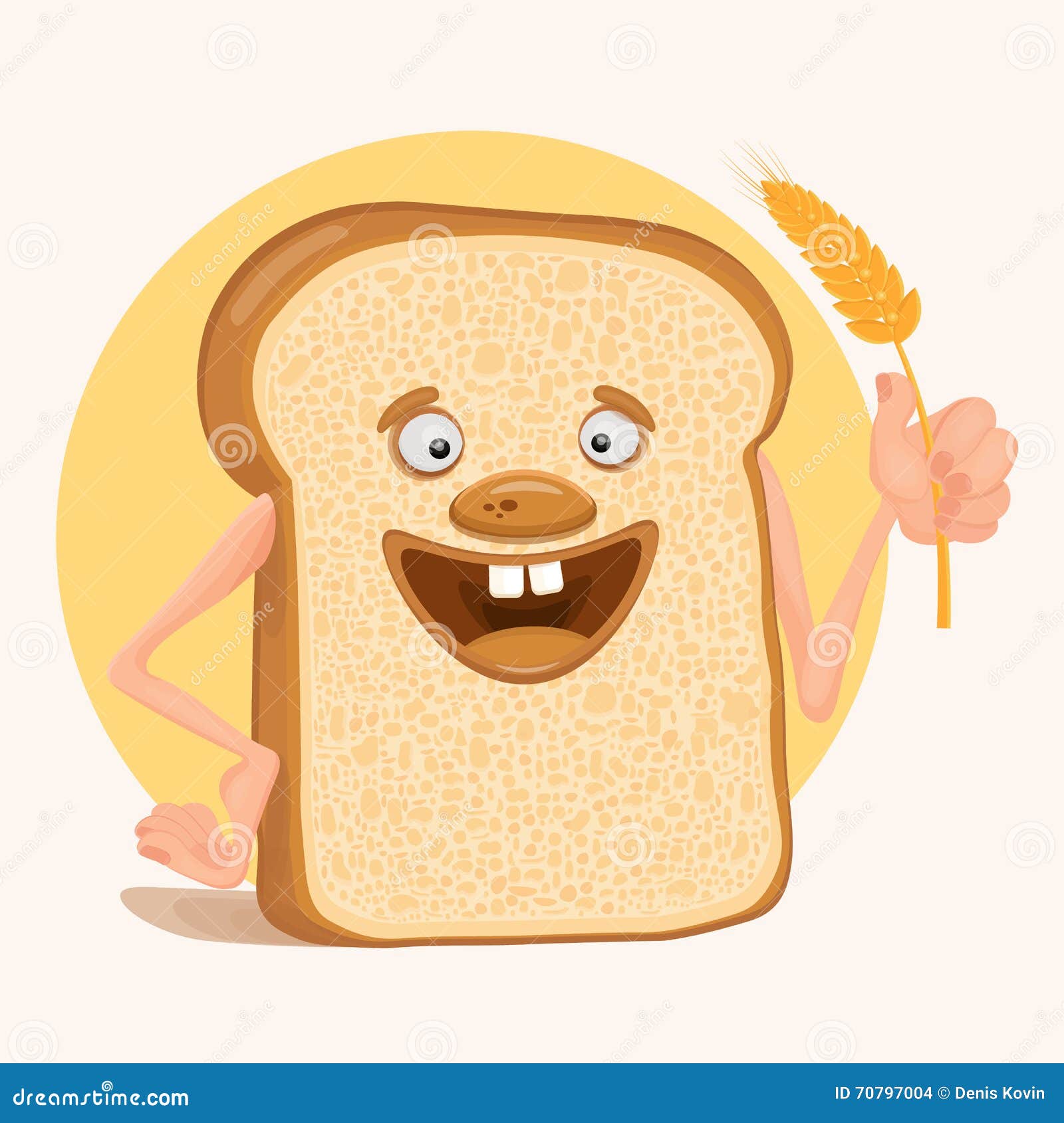 Bread Snack Cartoon Character Stock Illustration - Illustration of ...
