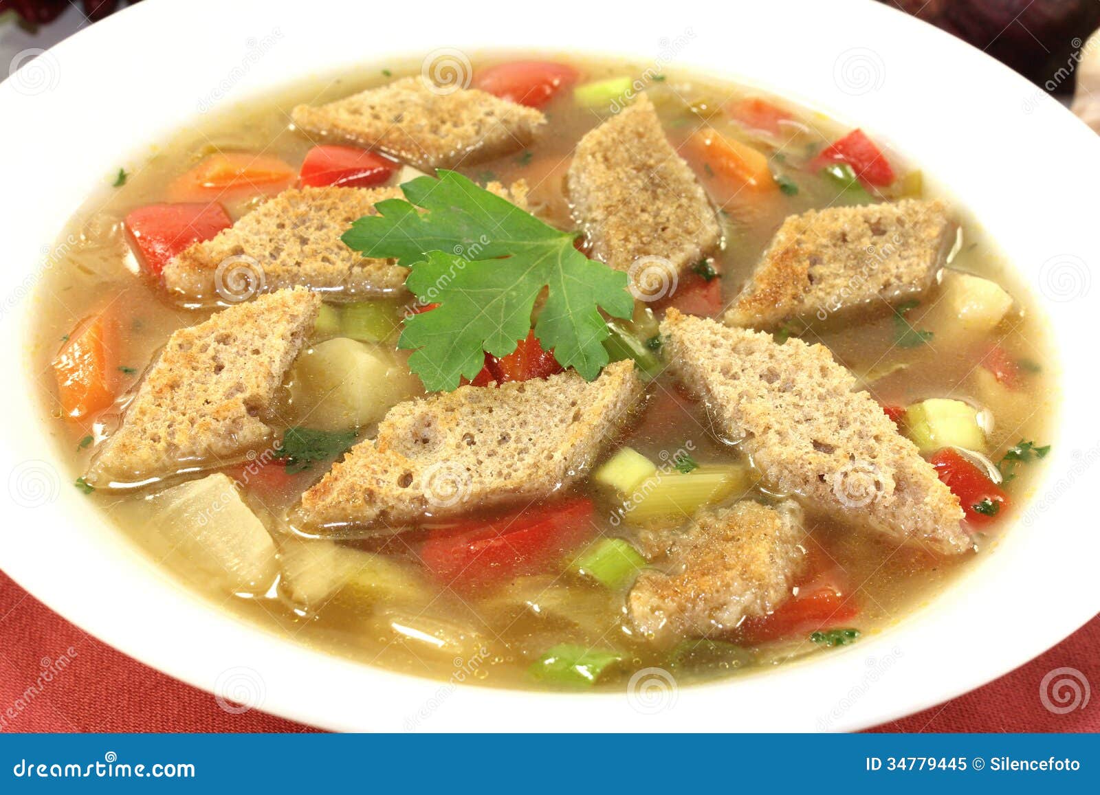 Bread Soup stock image. Image of diced, soups, home, hearty - 34779445