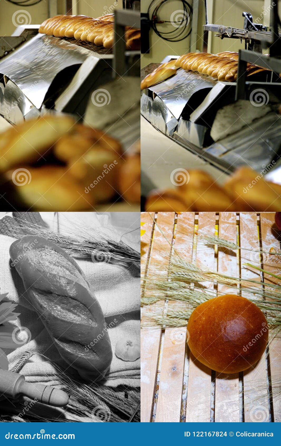 Bread Specialty Factory. Grid 2x2, Screen Split in Four Parts Stock ...