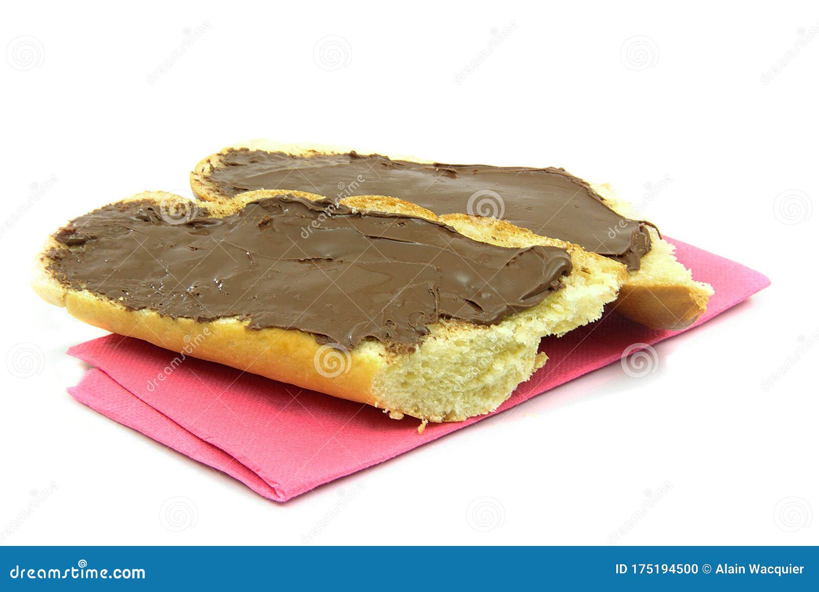 Bread Spread with Chocolate Spread Stock Photo - Image of food, slices ...