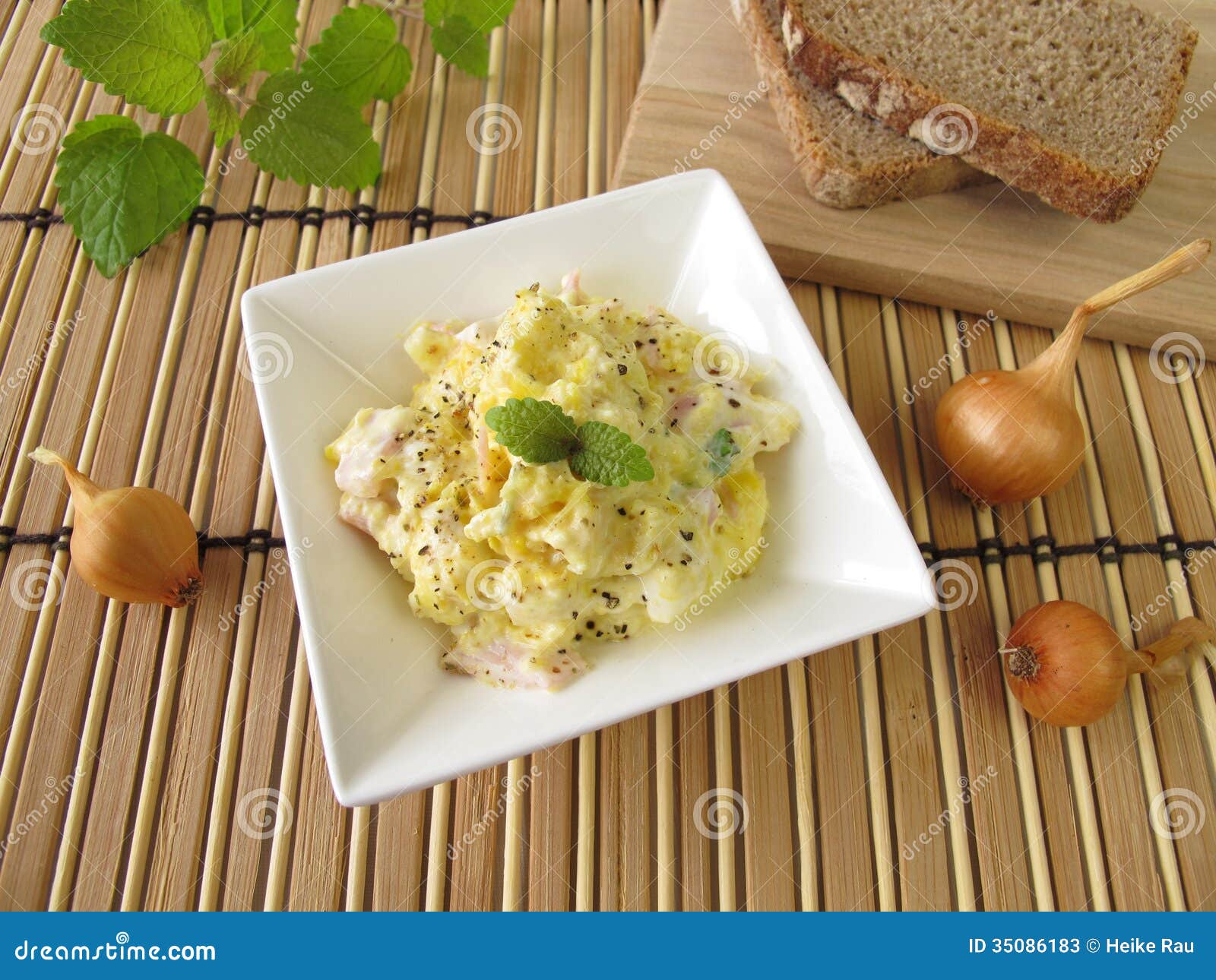 Bread Spread with Corn and Lemon Balm Stock Image - Image of homemade ...