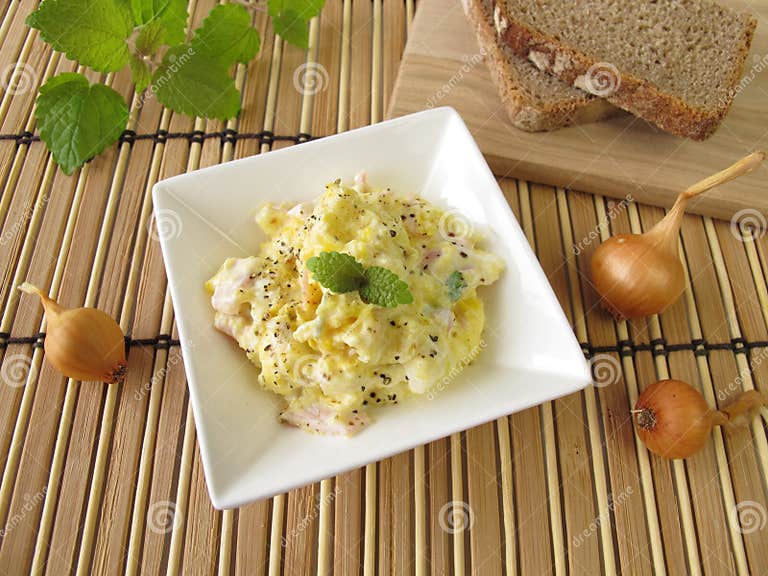 Bread Spread with Corn and Lemon Balm Stock Image - Image of homemade ...