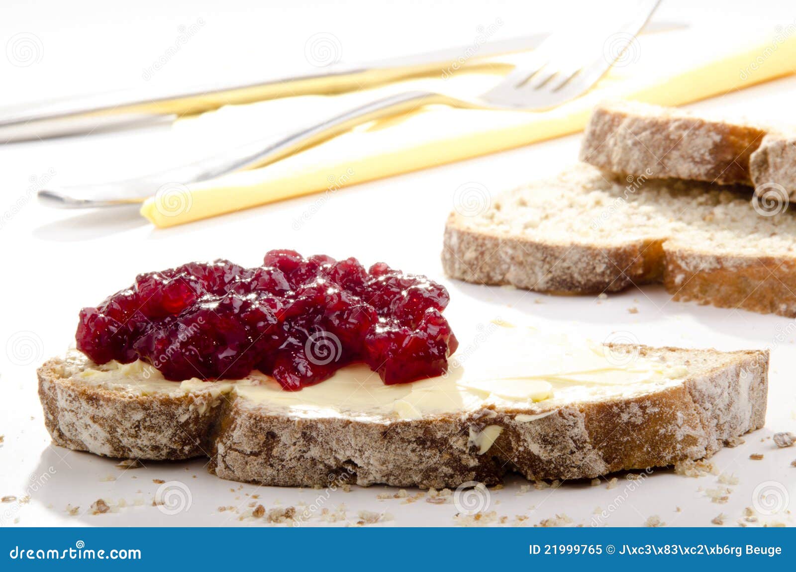 Bread Spread with Cranberry Jam Stock Image - Image of breakfast, tasty ...