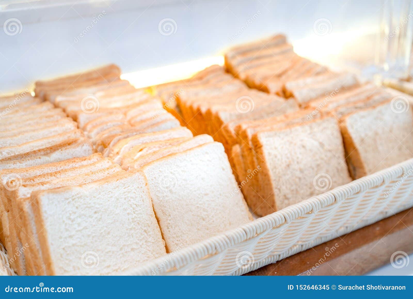 Bread Square Slide in Large White Square Bowl at Thailand Resort Stock ...