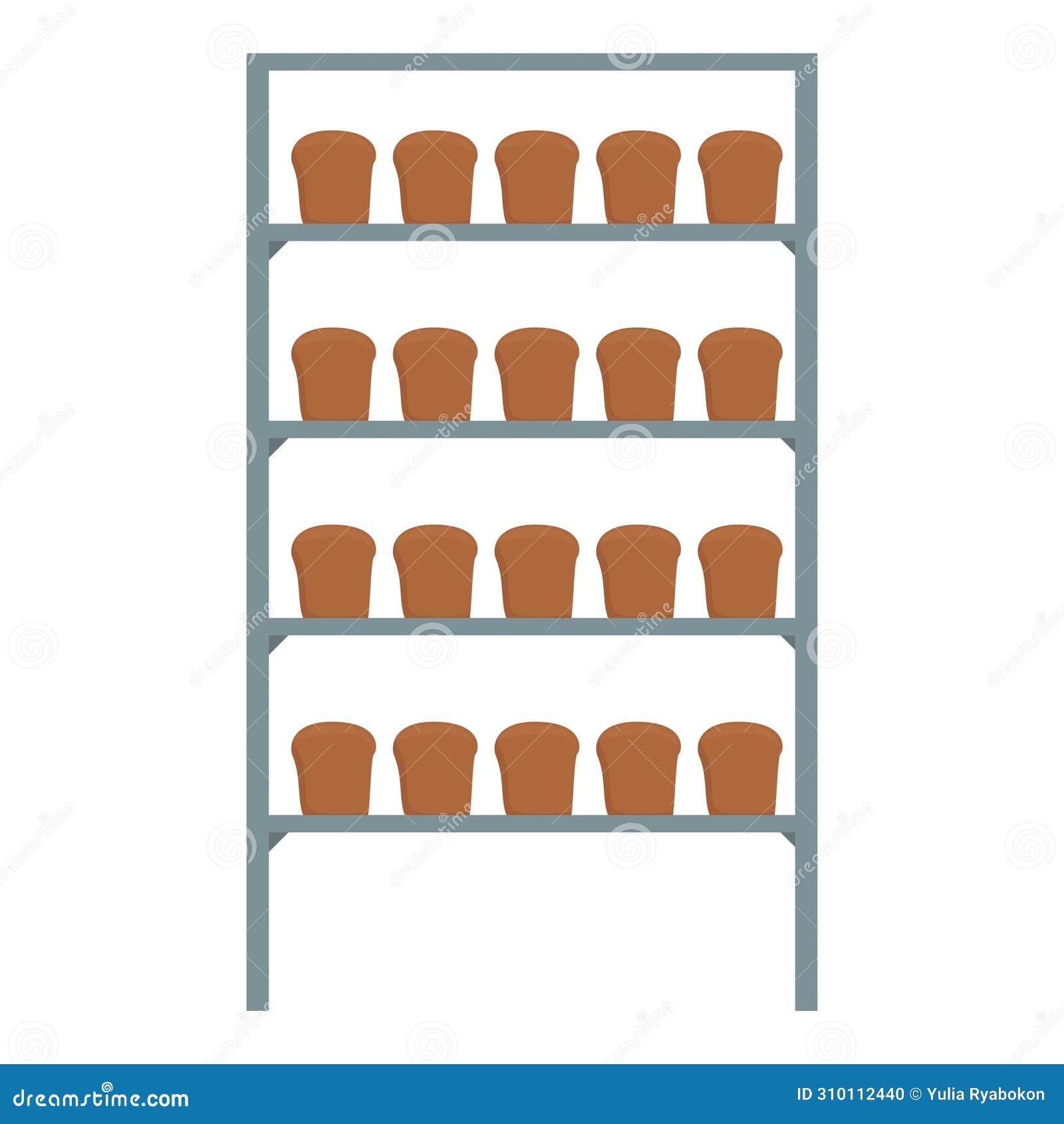 Bread Stack Icon Cartoon Vector. Bread Production Factory Stock Vector ...