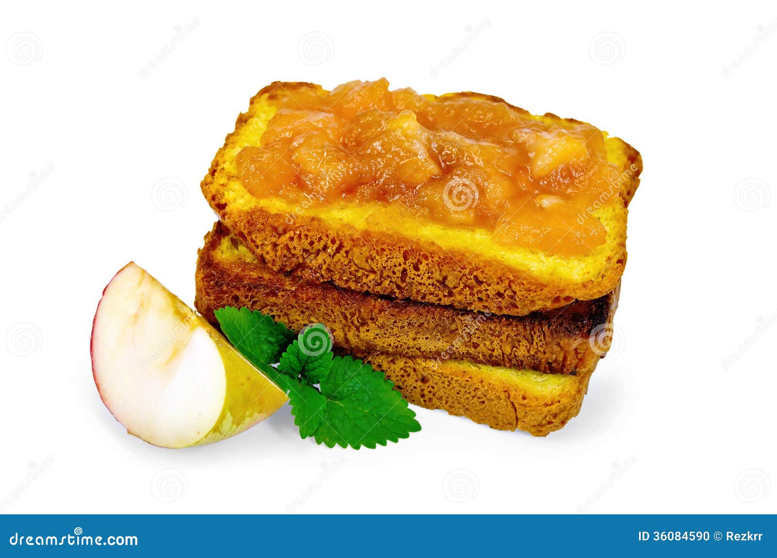 Bread Stacked with Apple Jam and Apple Stock Photo - Image of ...