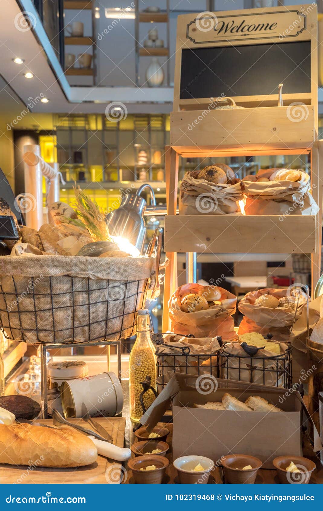 Bread station stock photo. Image of hotel, piece, bread - 102319468