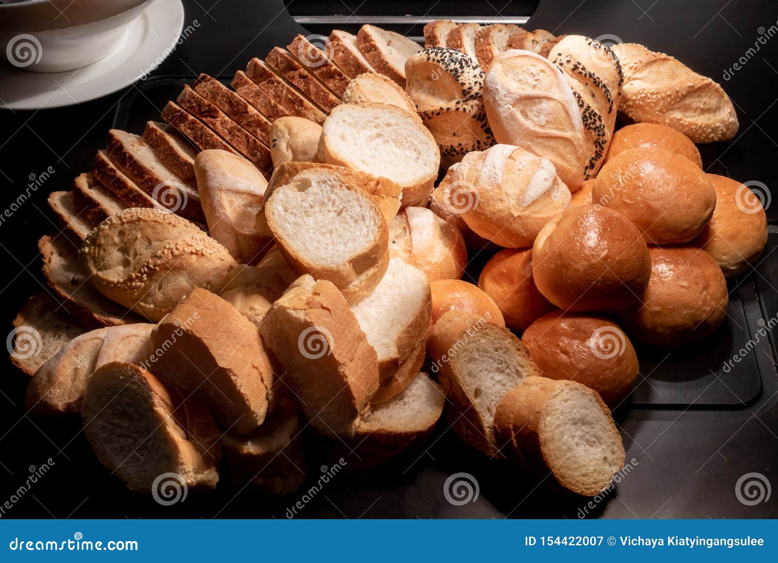 Bread Station stock image. Image of fresh, bread, basket - 154422007