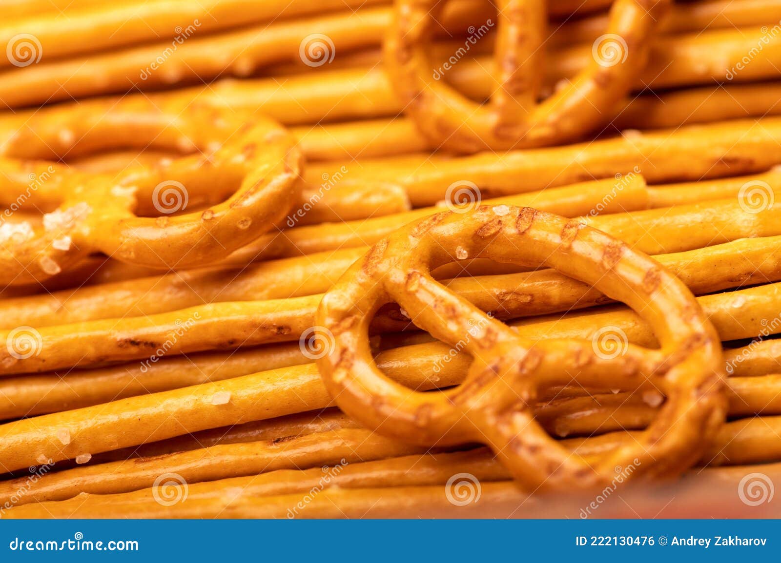 Bread Sticks and Bread Figures with Salt. Close-up Background Image ...