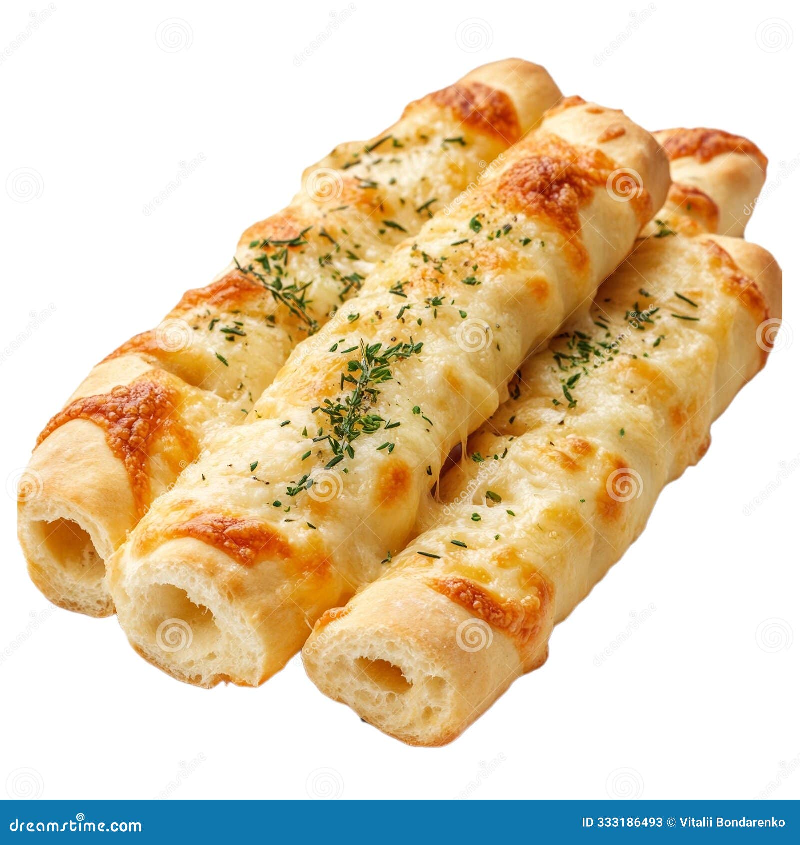Bread Sticks with Cheese and Herbs Isolated on a Transparent Background ...