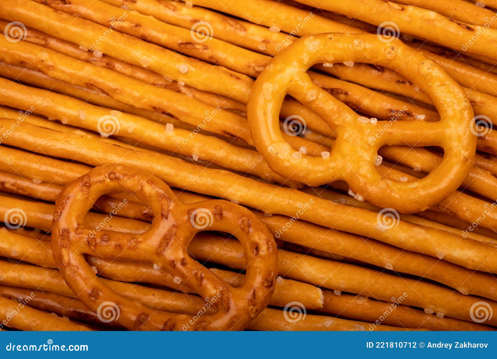 Bread Sticks and Bread Figures with Salt. Close-up Background Image ...