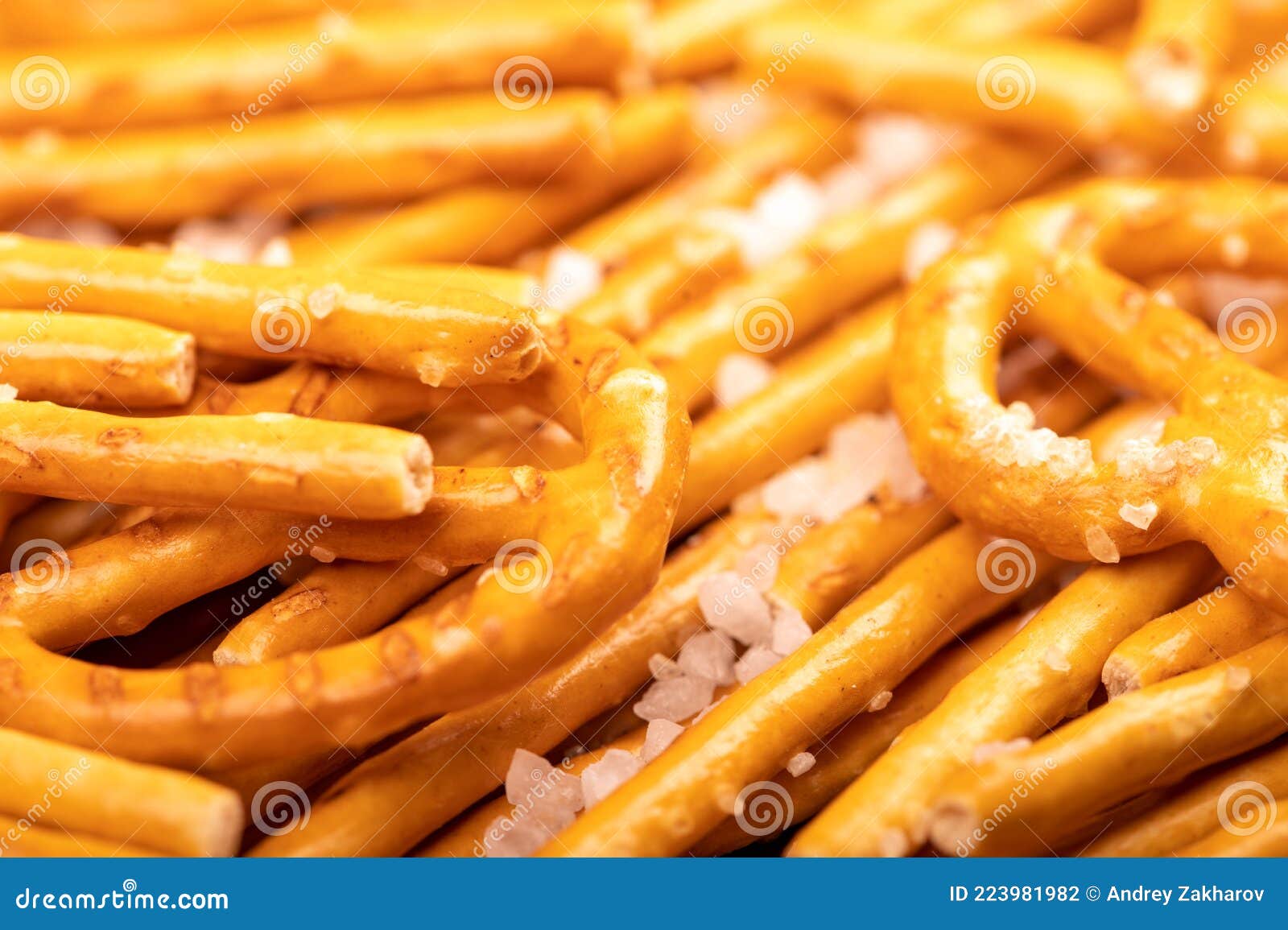 Bread Sticks and Bread Figures with Salt. Close-up Background Image ...