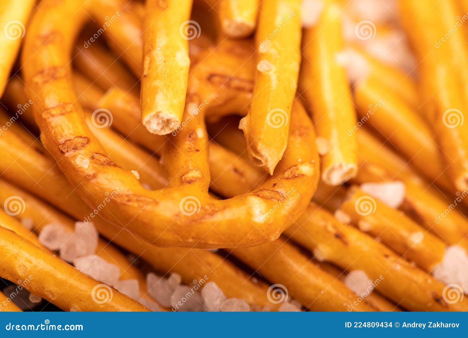 Bread Sticks and Bread Figures with Salt. Close-up Background Image ...