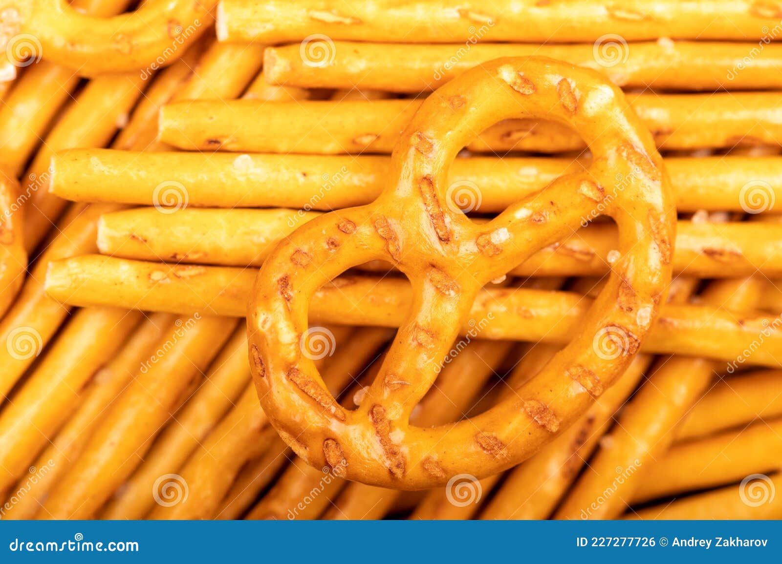 Bread Sticks and Bread Figures with Salt. Close-up Background Image ...