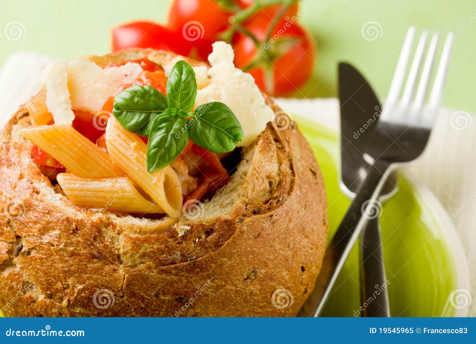 Bread stuffed with pasta stock image. Image of roasted - 19545965
