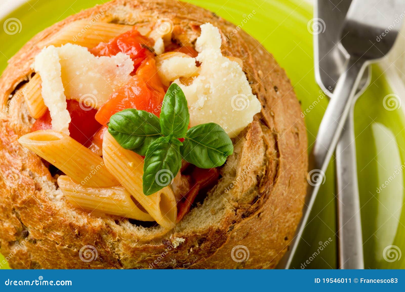Bread stuffed with pasta stock image. Image of tomato - 19546011