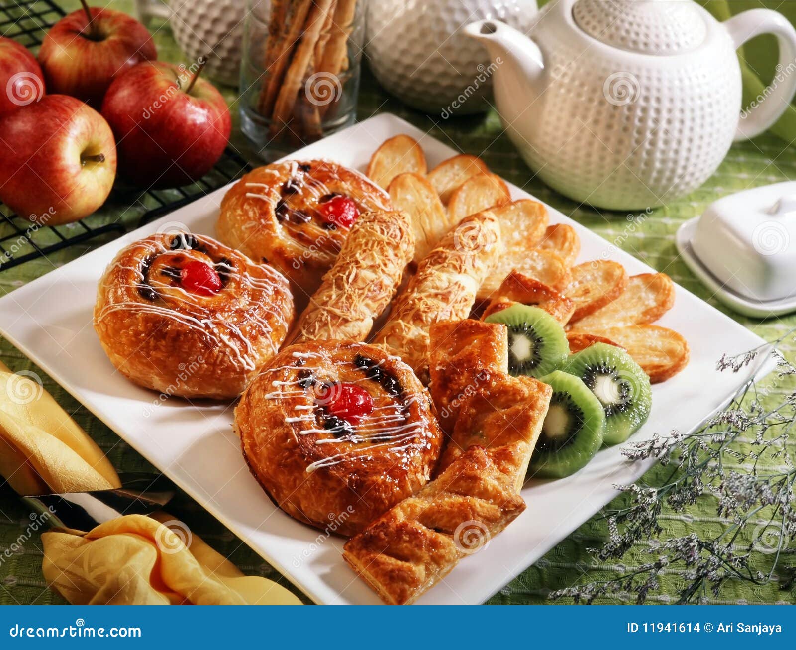 Bread and sweet cake stock photo. Image of breakfast - 11941614