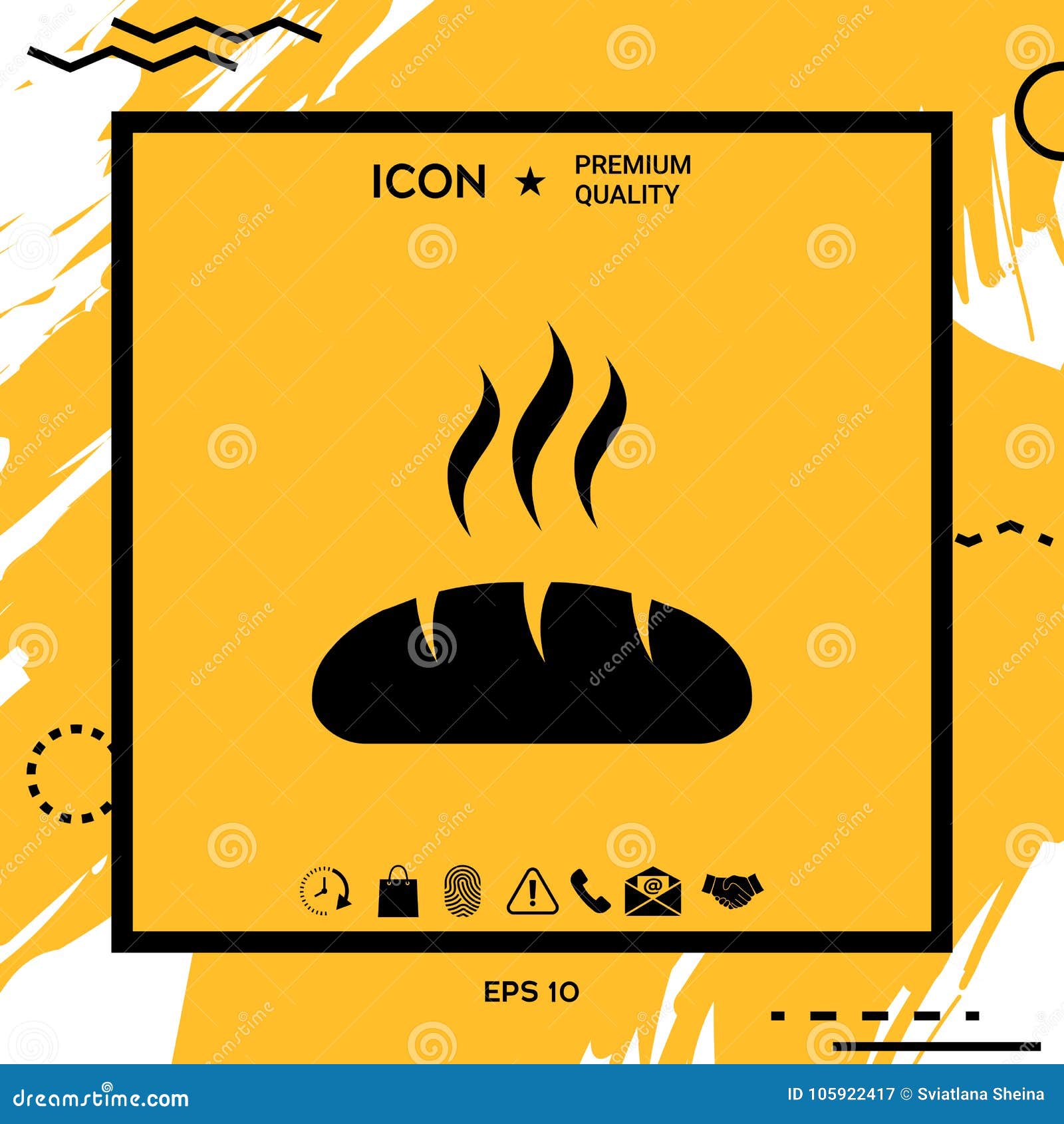 Bread symbol icon stock vector. Illustration of design - 105922417