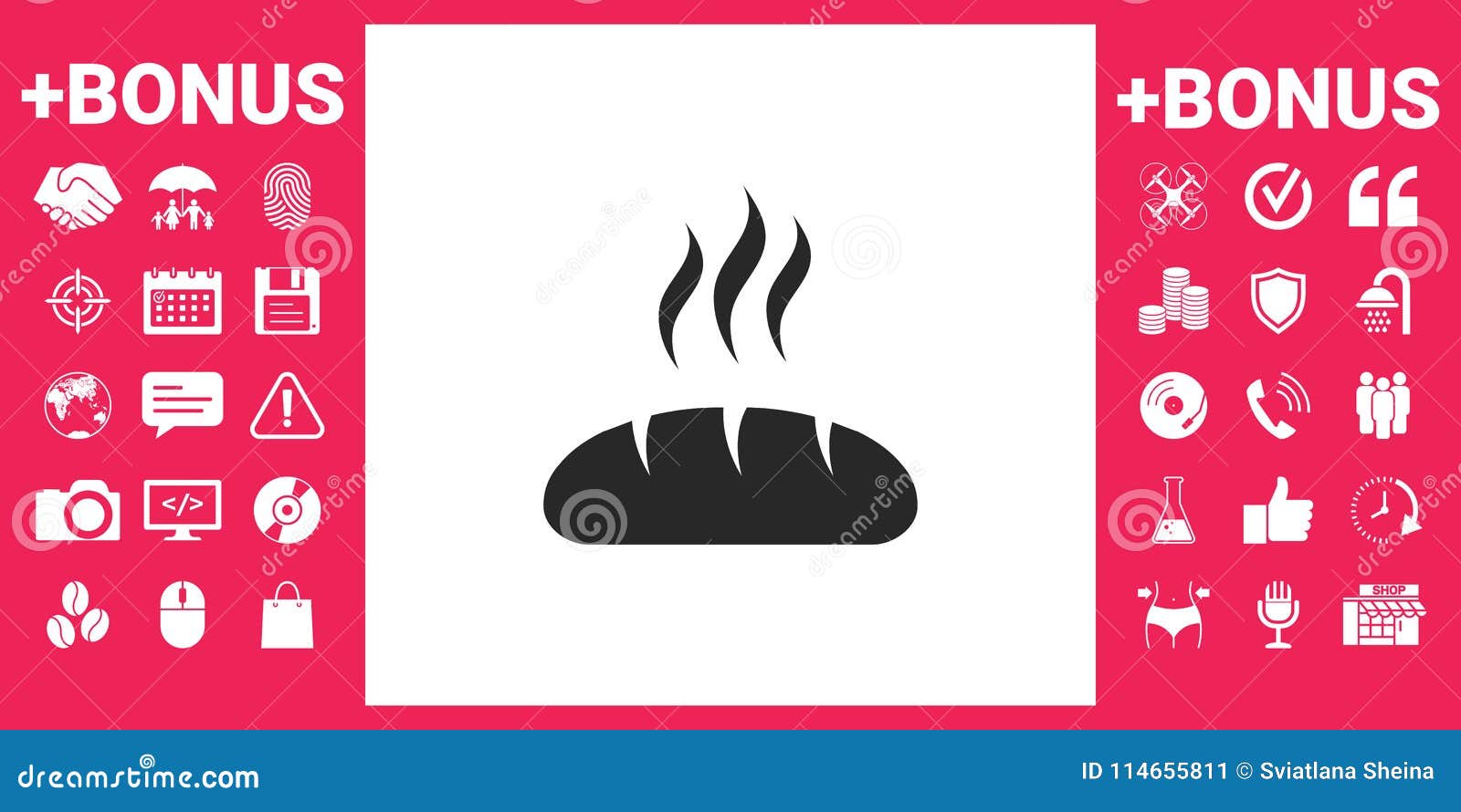 Bread symbol icon stock vector. Illustration of bake - 114655811