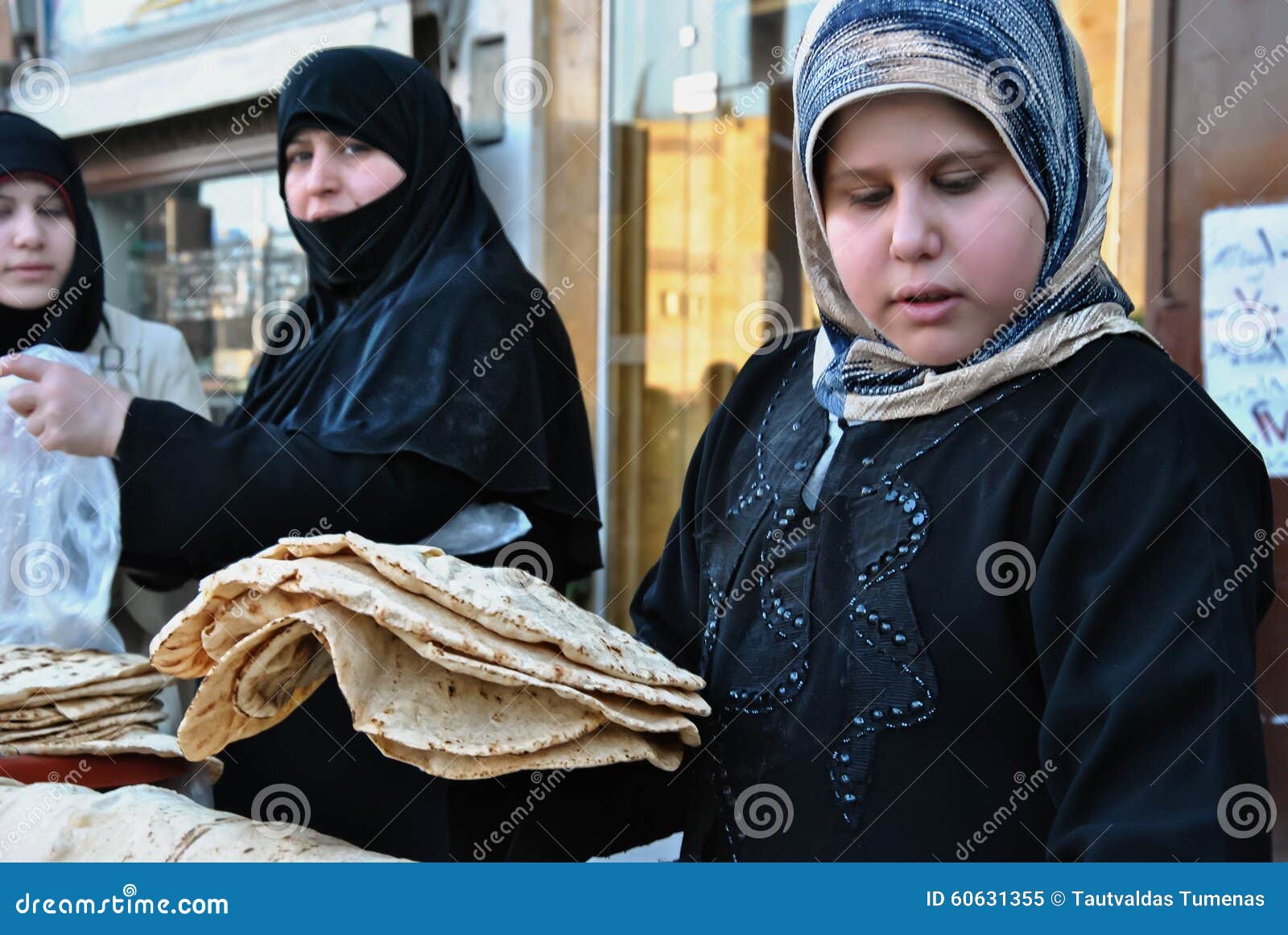Bread editorial image. Image of women, middleeast, street - 60631355