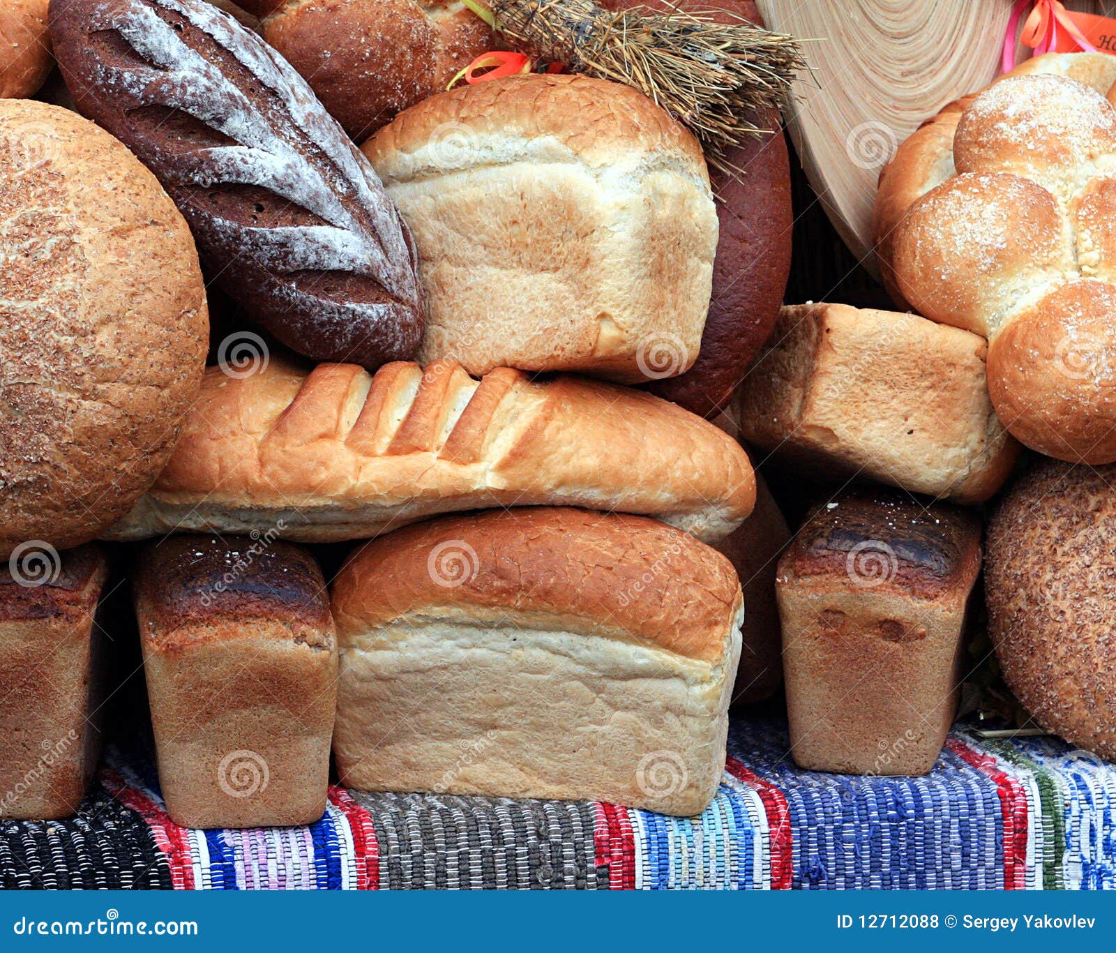 Bread on table stock photo. Image of excess, bakery, industry - 12712088