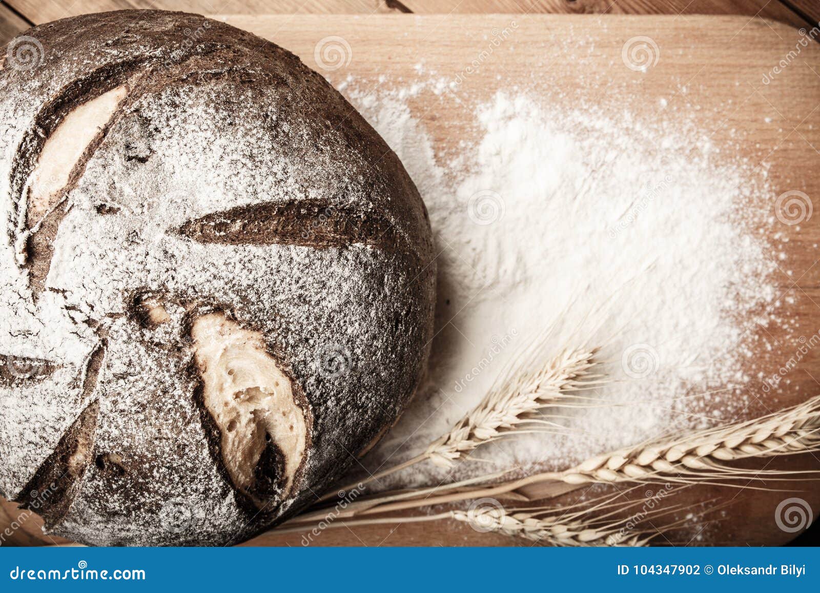 Bread on the table stock photo. Image of board, fresh - 104347902