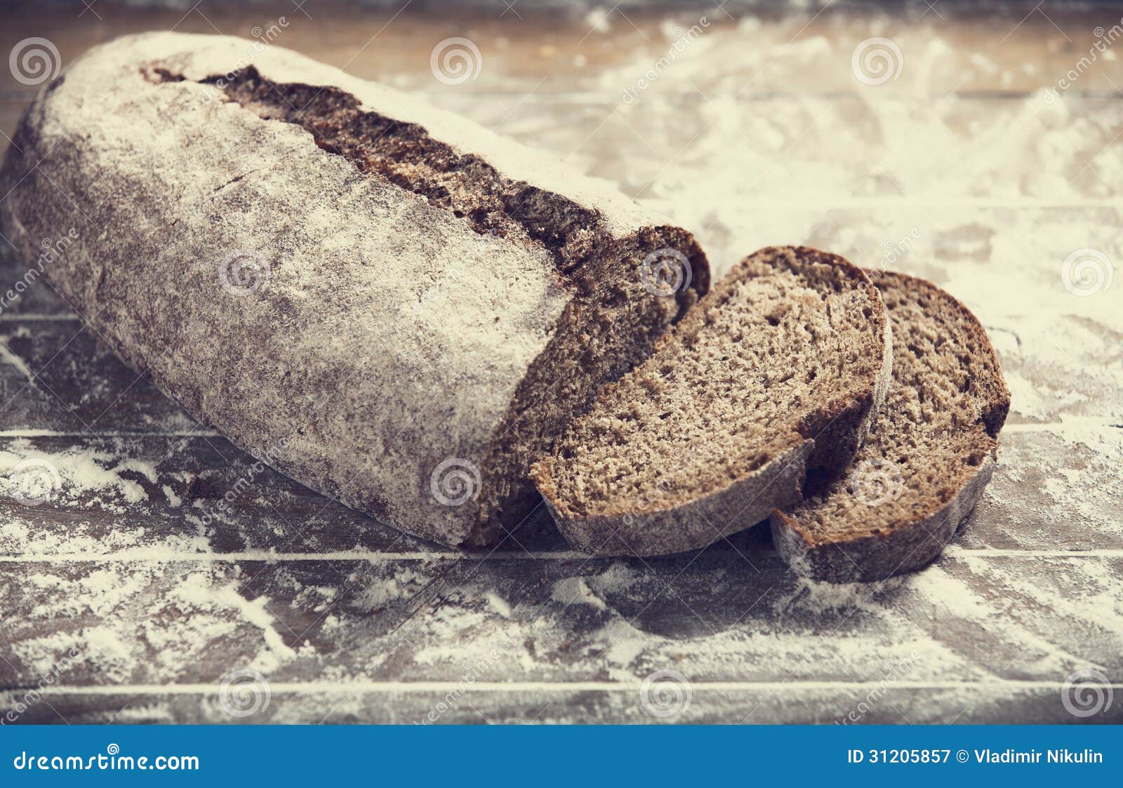 Bread on table stock image. Image of loaf, brown, luncheon - 31205857