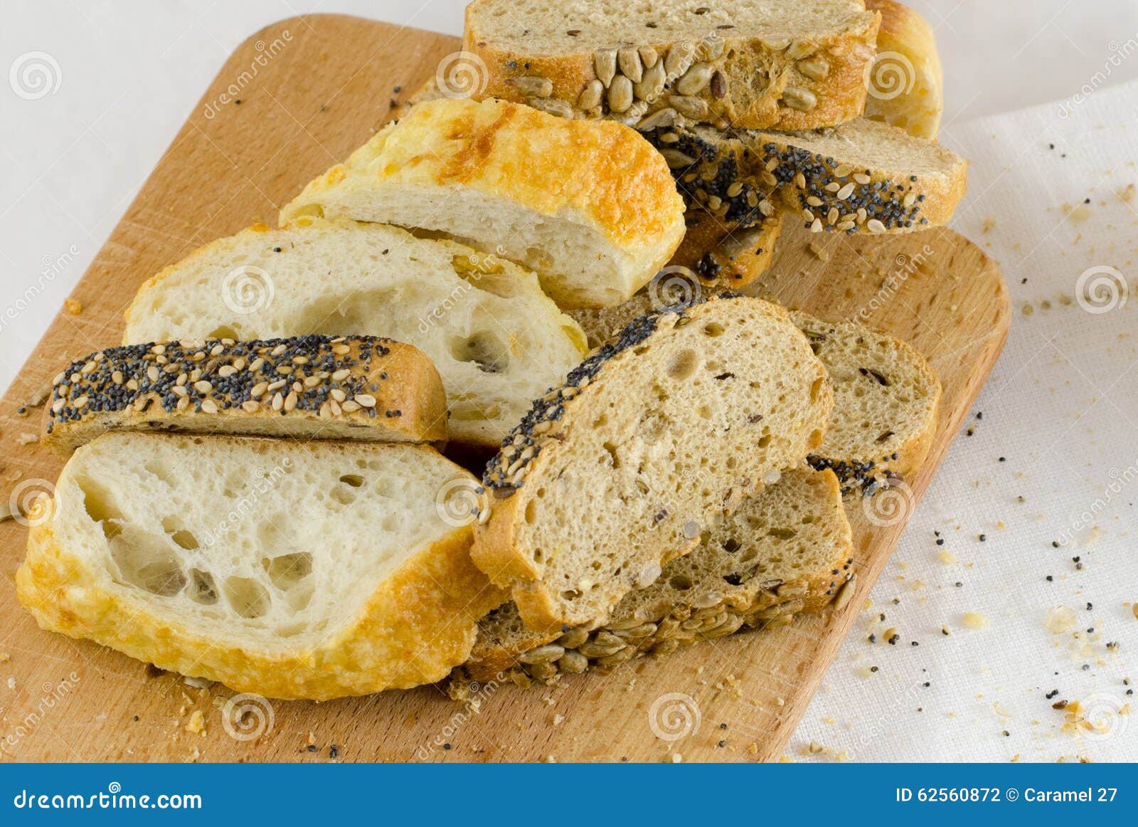 Bread on the table stock photo. Image of preparation - 62560872
