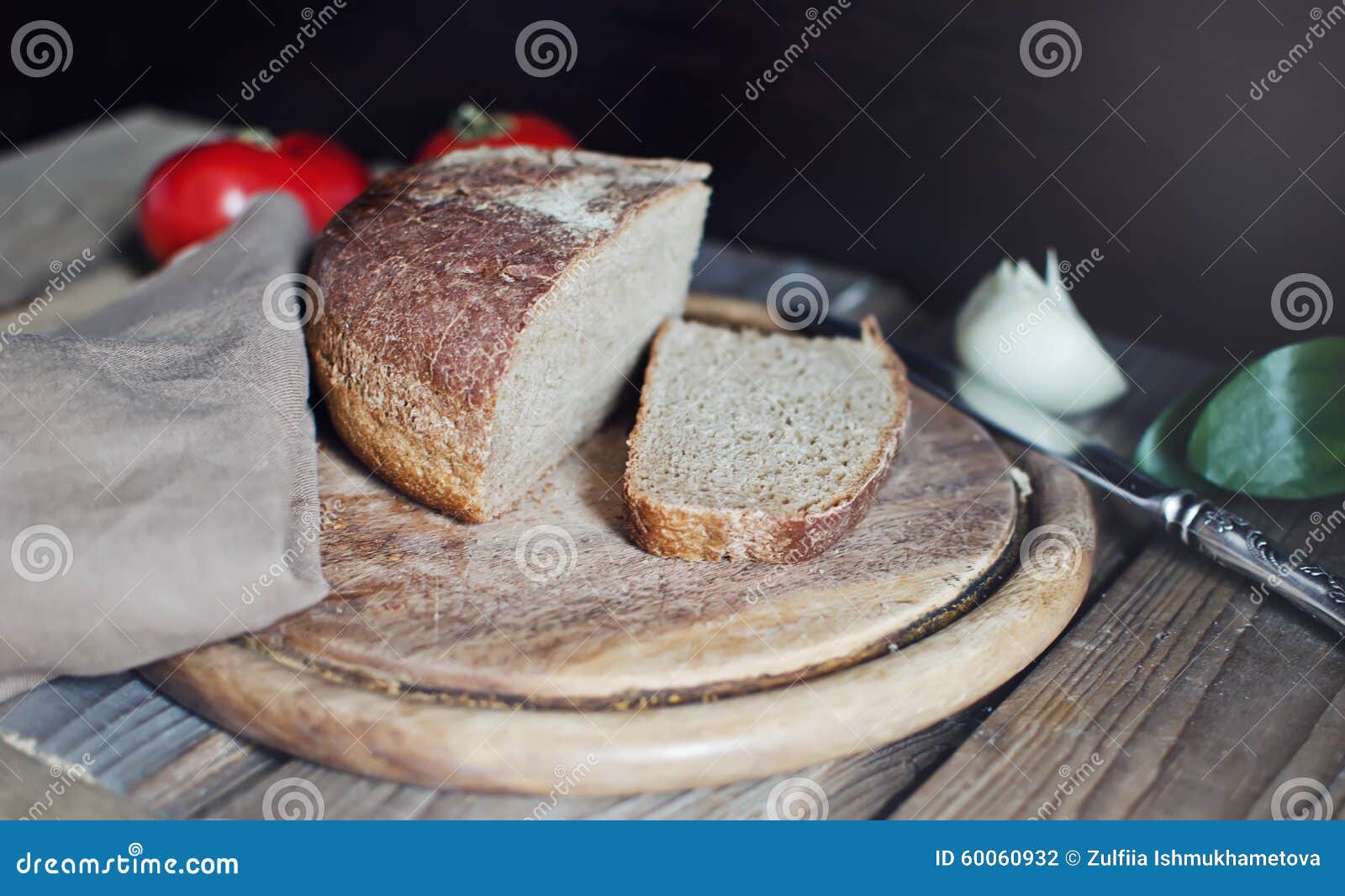 Bread on the table stock photo. Image of knife, product - 60060932