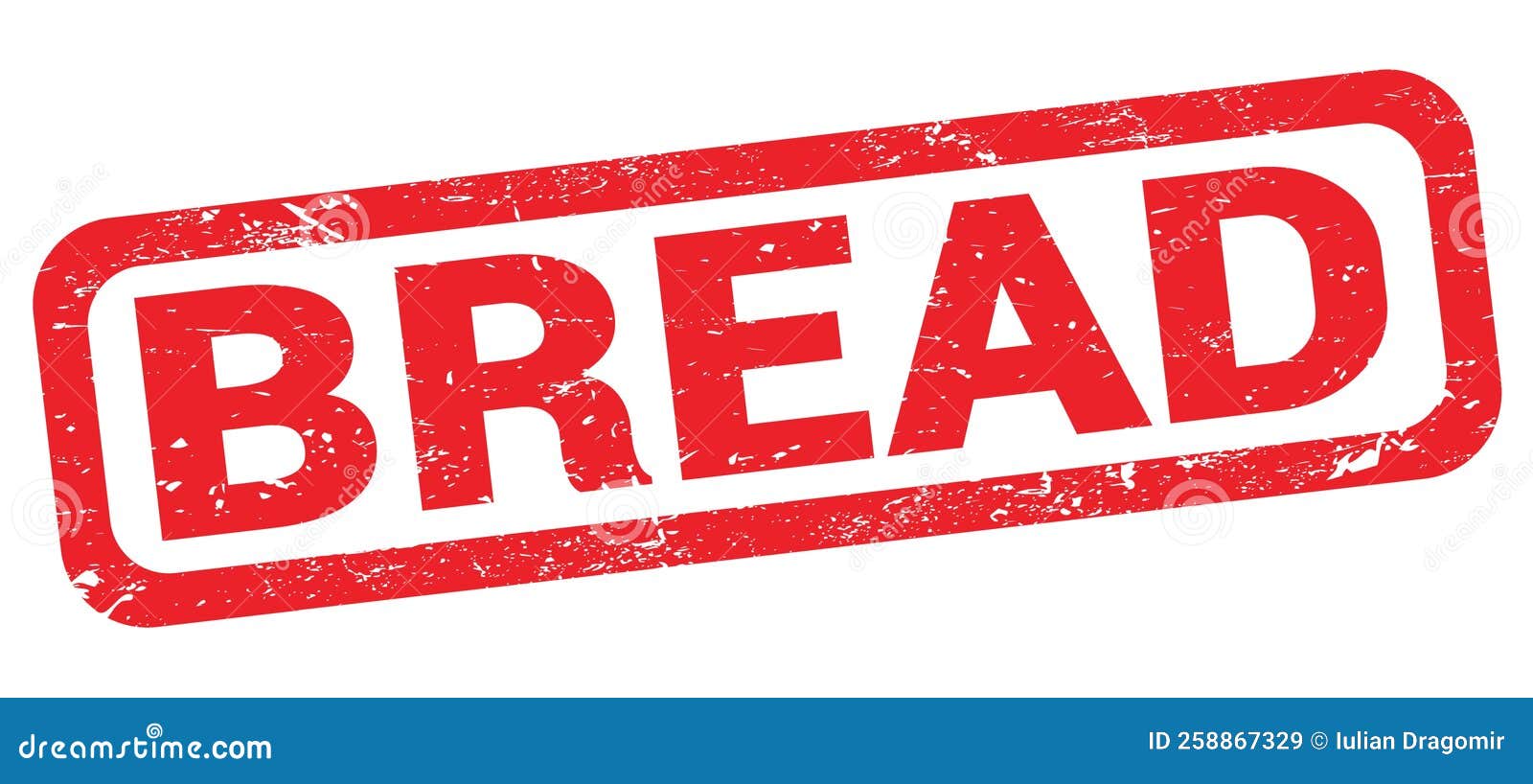 BREAD Text Written on Red Rectangle Stamp Stock Illustration ...