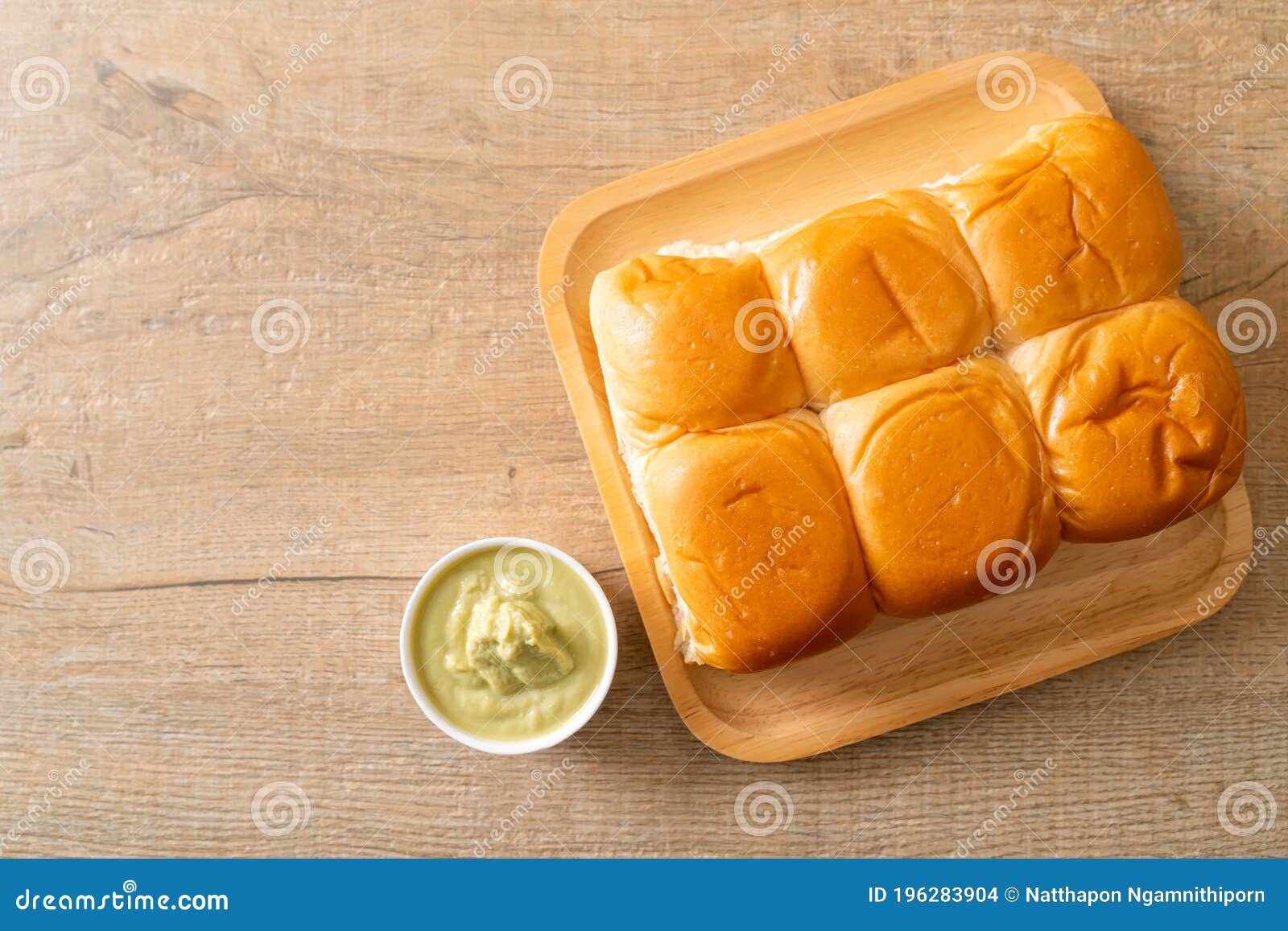 Bread with Thai Pandan Custard Stock Photo - Image of breakfast, bread ...