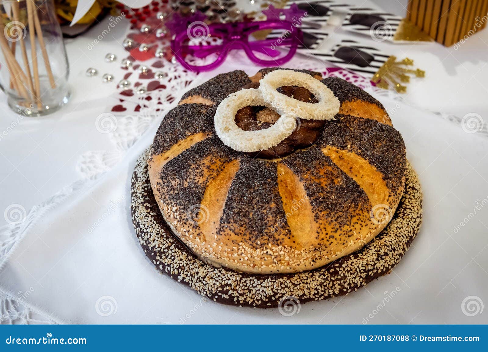 Bread To Welcome the Bride and Groom Stock Photo - Image of groom, food ...