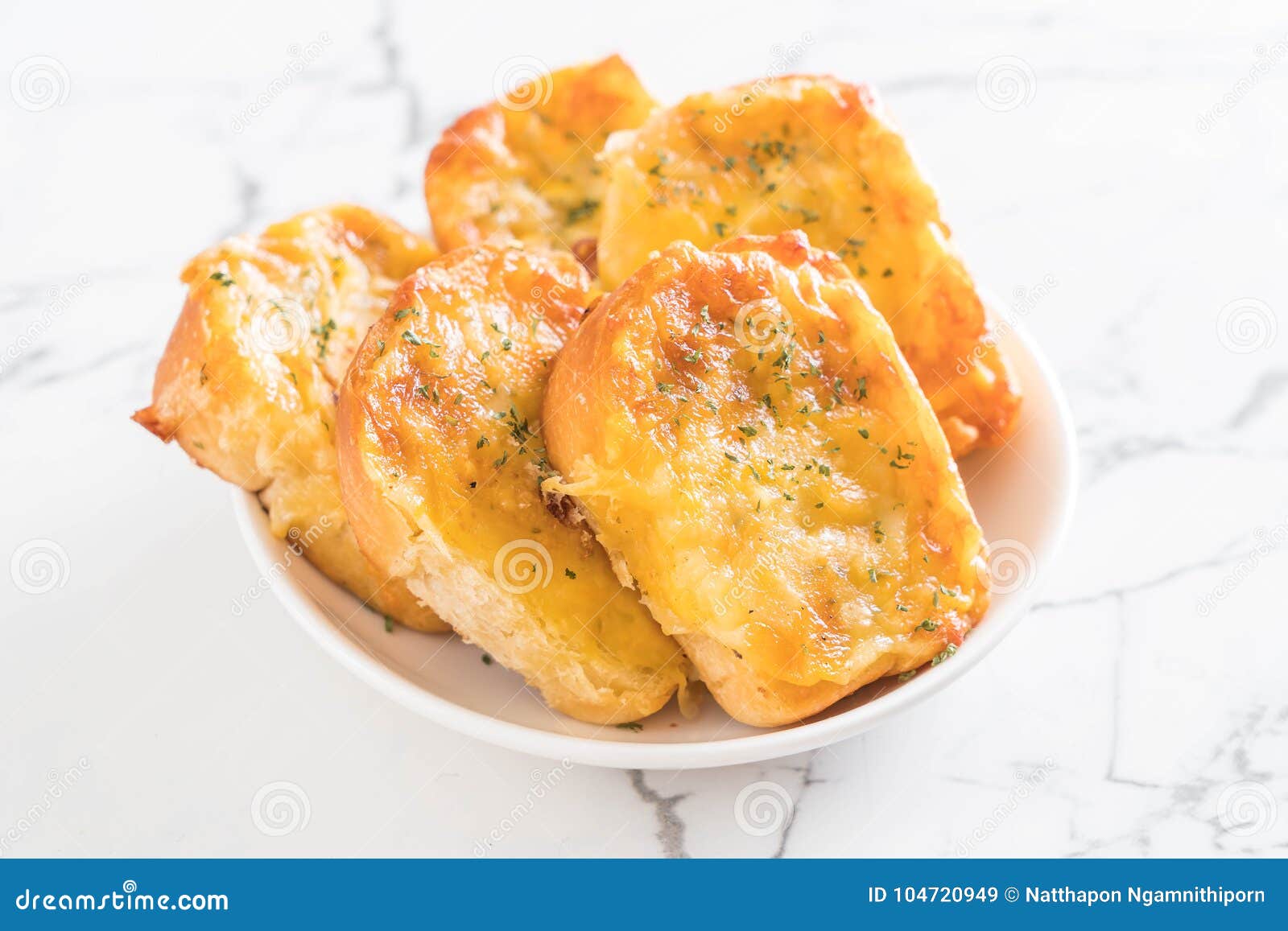 Bread Toast with Cheese and Garlic Stock Image - Image of yellow, dish ...