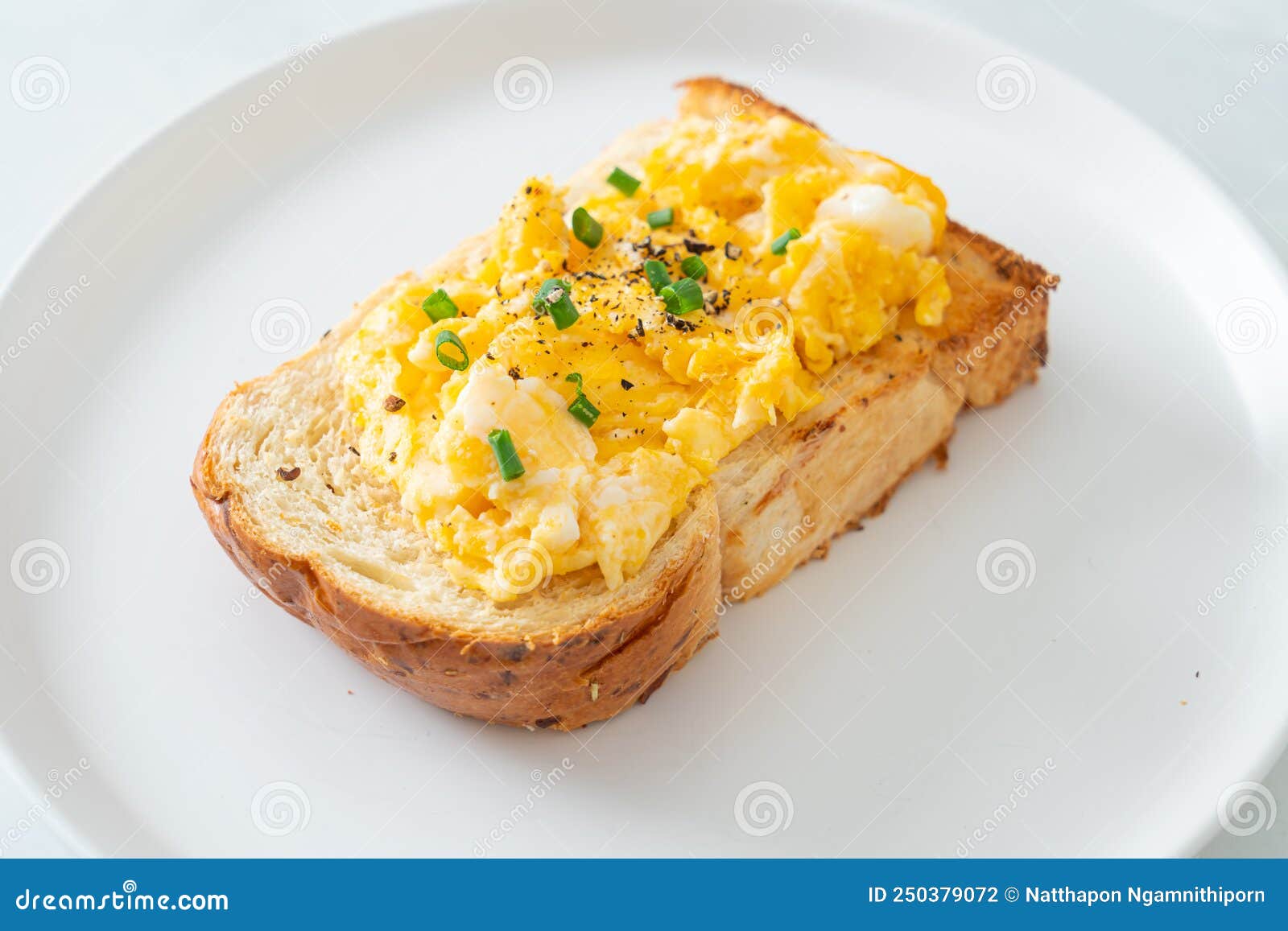 Bread Toast with Scramble Egg Stock Photo - Image of meal, pepper ...