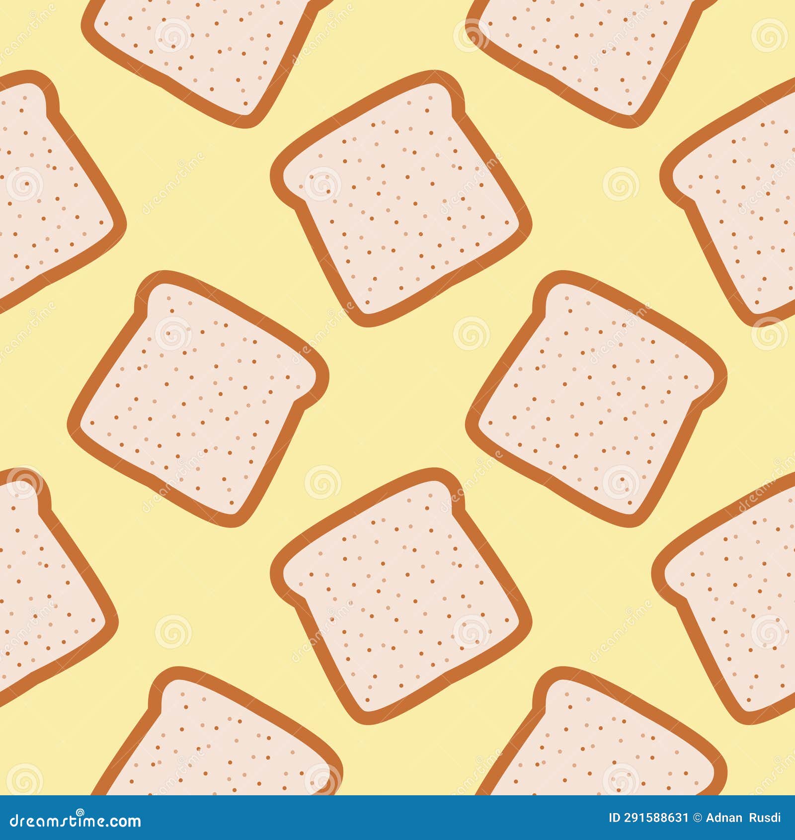Bread or Toast Seamless Pattern Vector Illustration Stock Illustration ...