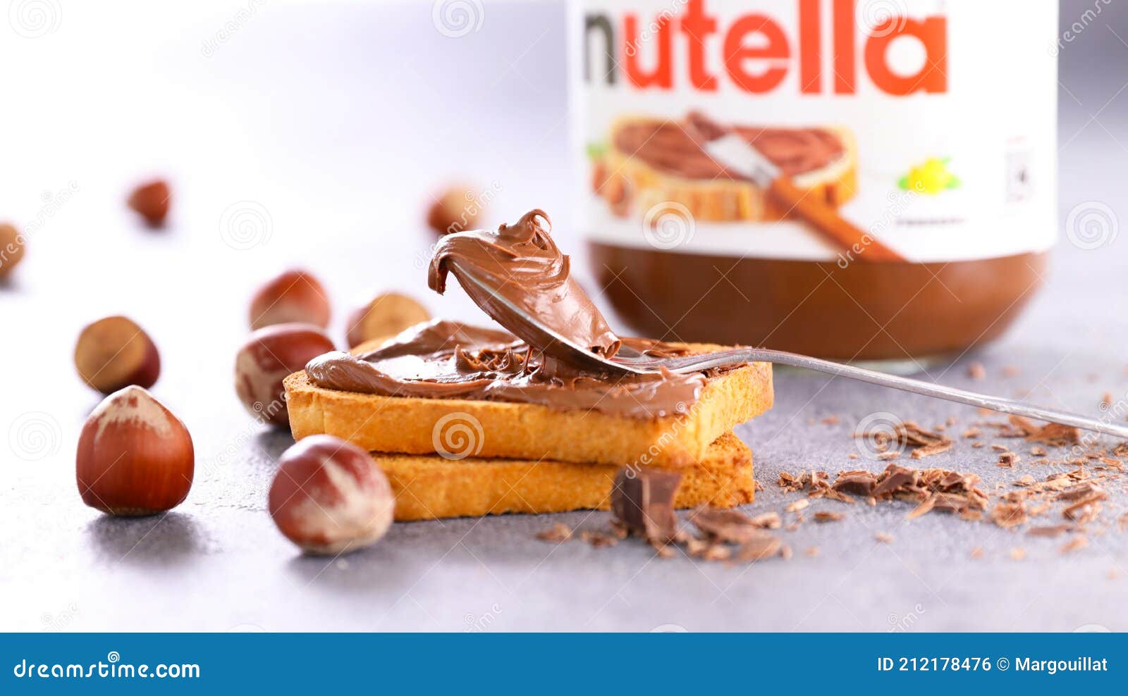 Bread Toasted with Chocolate Cream- Nutella Editorial Photo - Image of ...