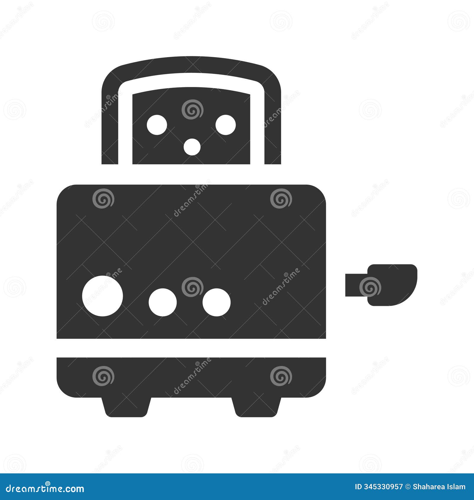 Bread toaster Icon stock vector. Illustration of tasty - 345330957