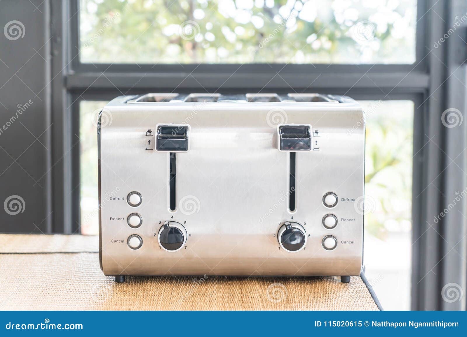 Bread toaster on table stock image. Image of kitchen - 115020615