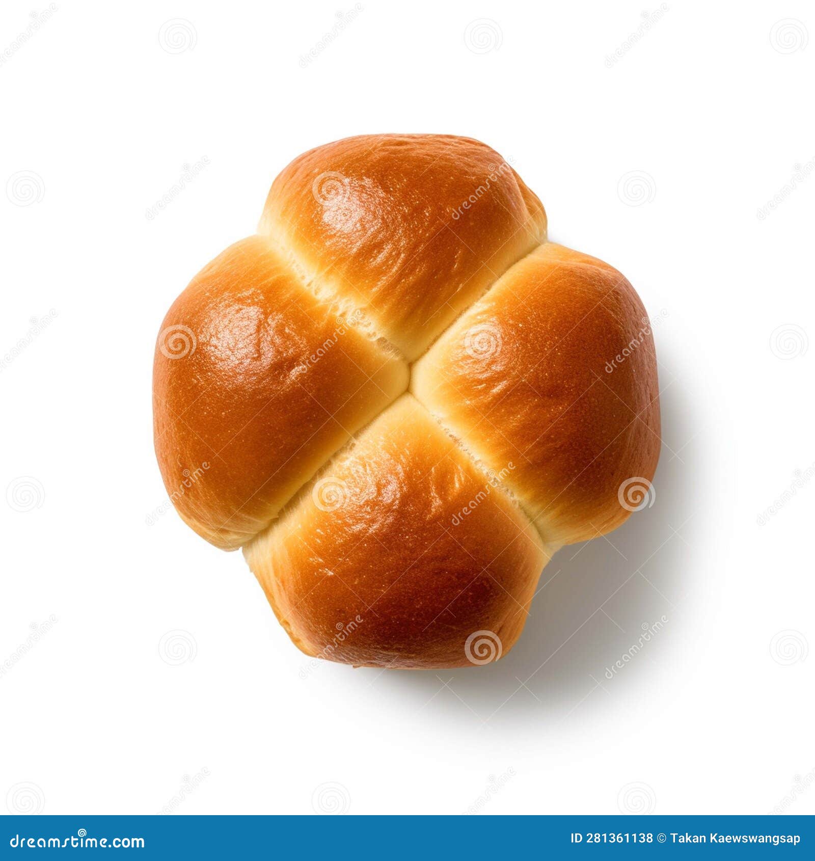 Bread Top View with White Background Isolate ,- Generative Ai ...