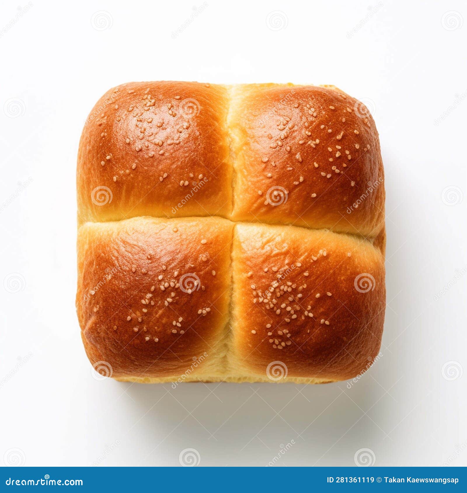 Bread Top View with White Background Isolate ,- Generative Ai ...