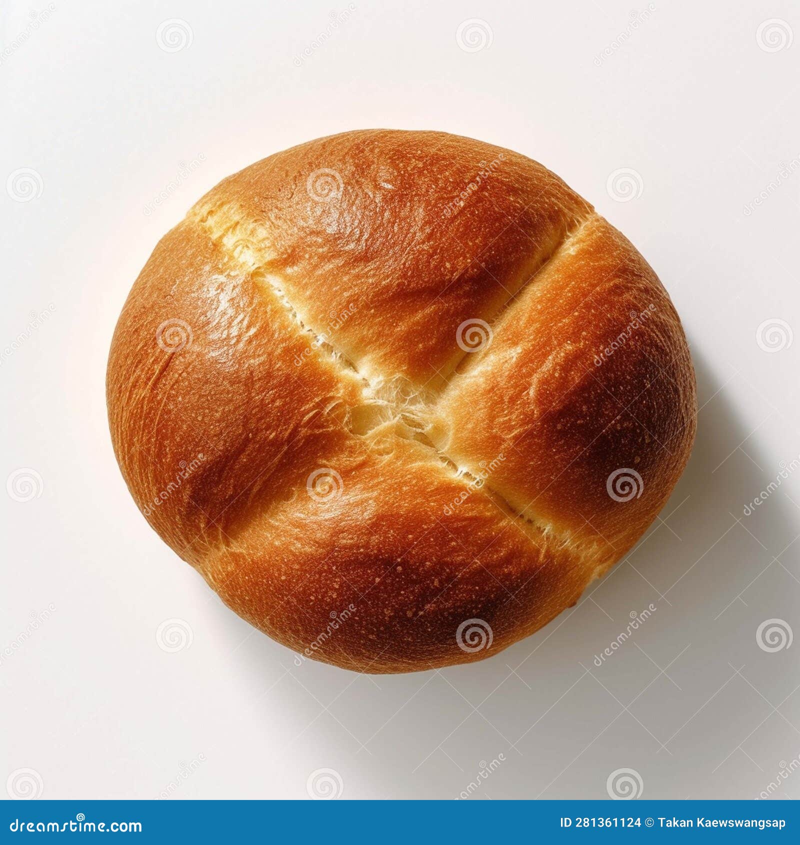 Bread Top View with White Background Isolate ,- Generative Ai ...