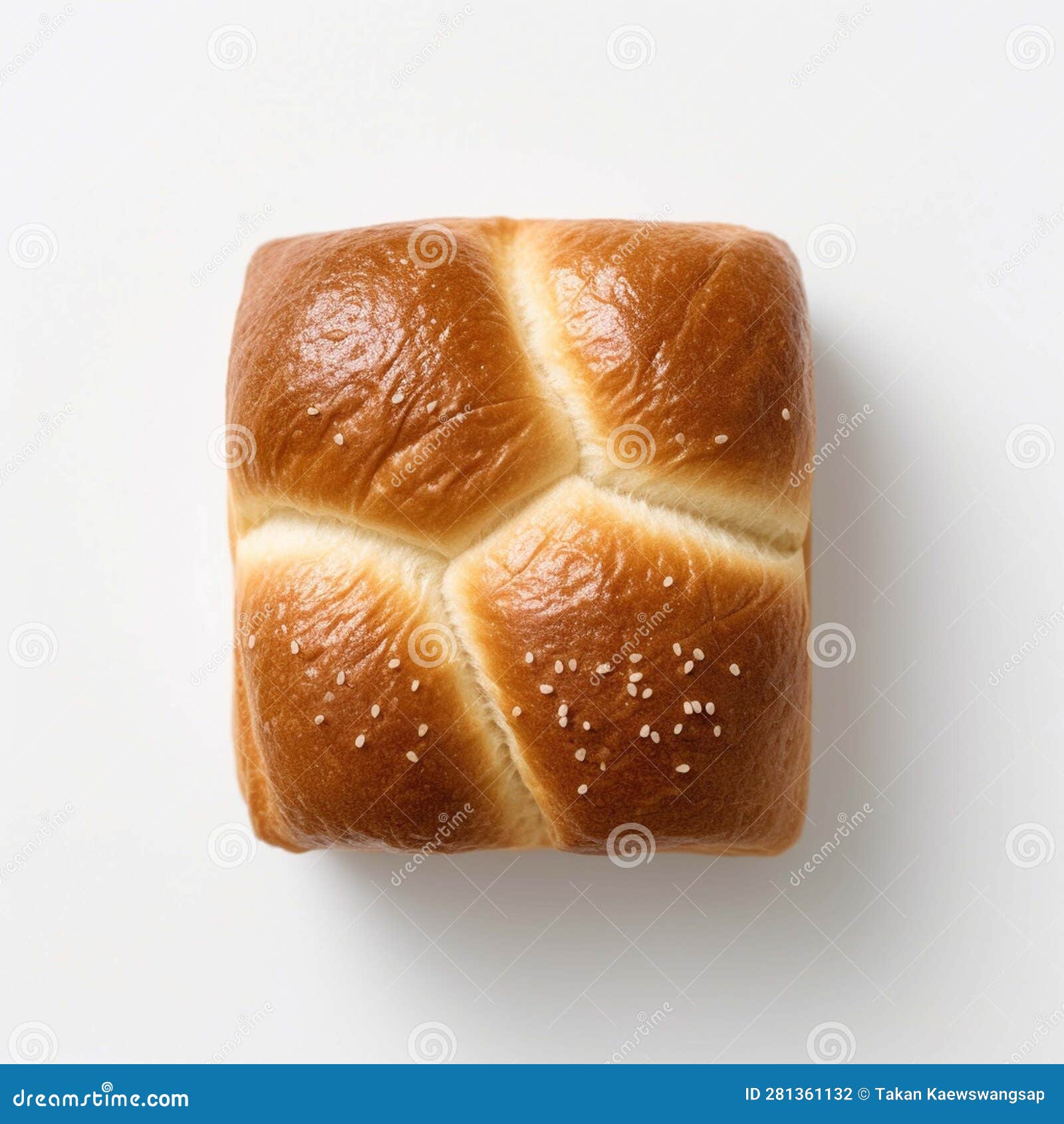 Bread Top View with White Background Isolate ,- Generative Ai ...